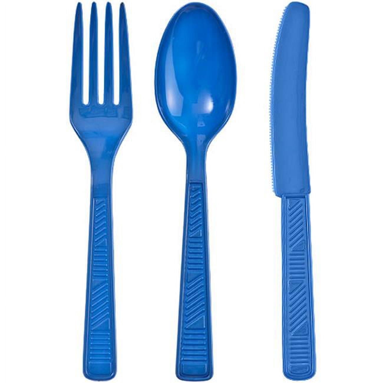 Party Dimensions Medium Weight Solid Blue Cutlery Combo -240 count ...