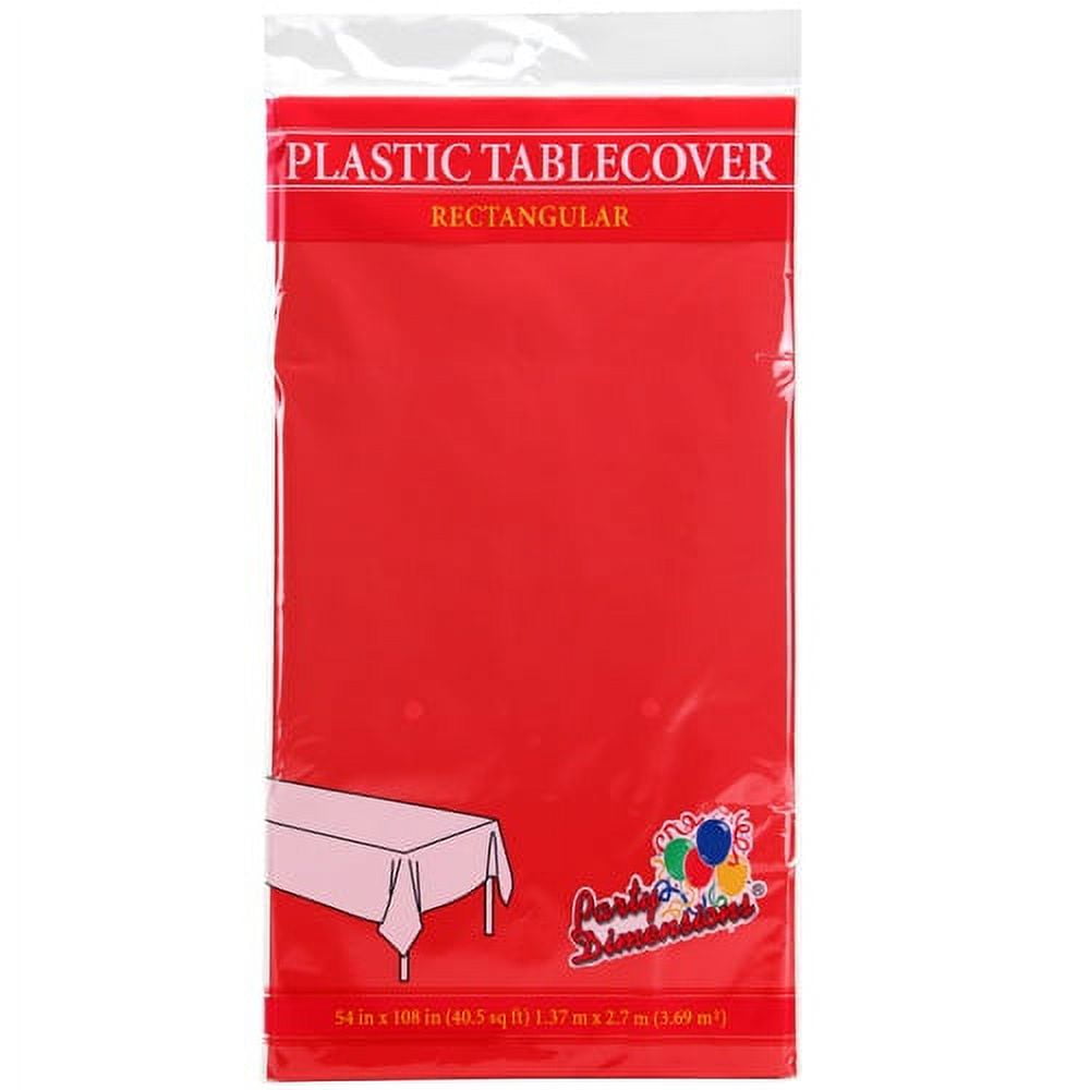 Party Dimensions Soild Rectangular Plastic Red Tablecloth 54 x 108 ...