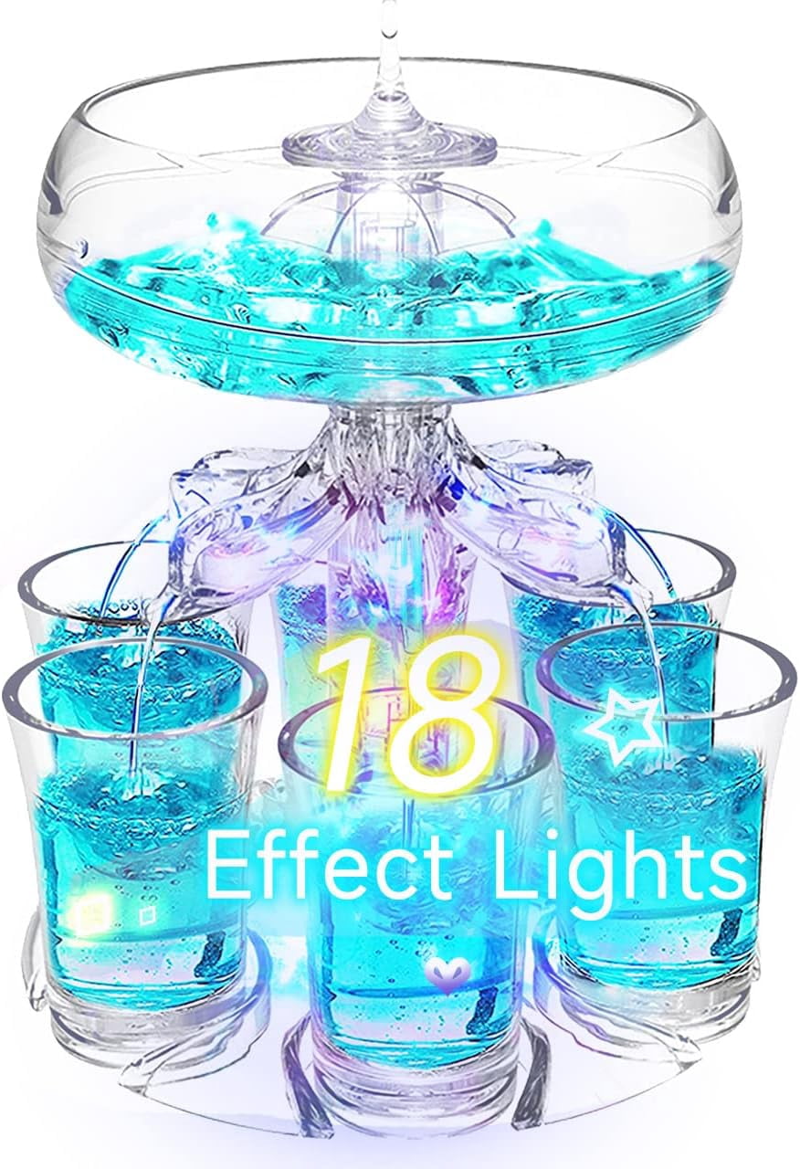 Party Drink Shot Dispenser with Shot Glasses Set - Acrylic Touchless ...