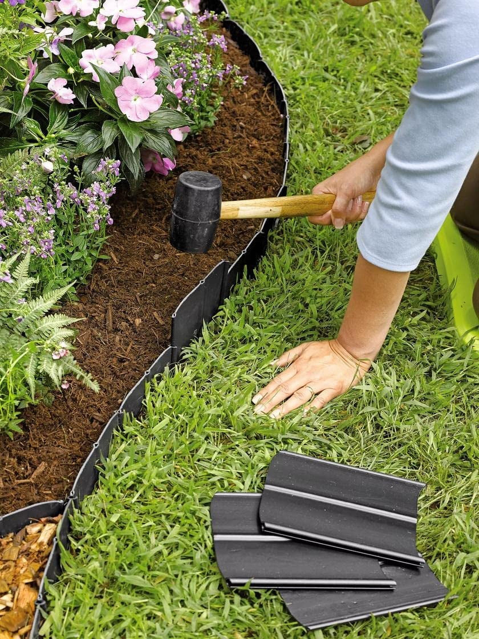 Party Easy Pound-in Landscape Edging Kit | Outdoor Interlocking Garden ...