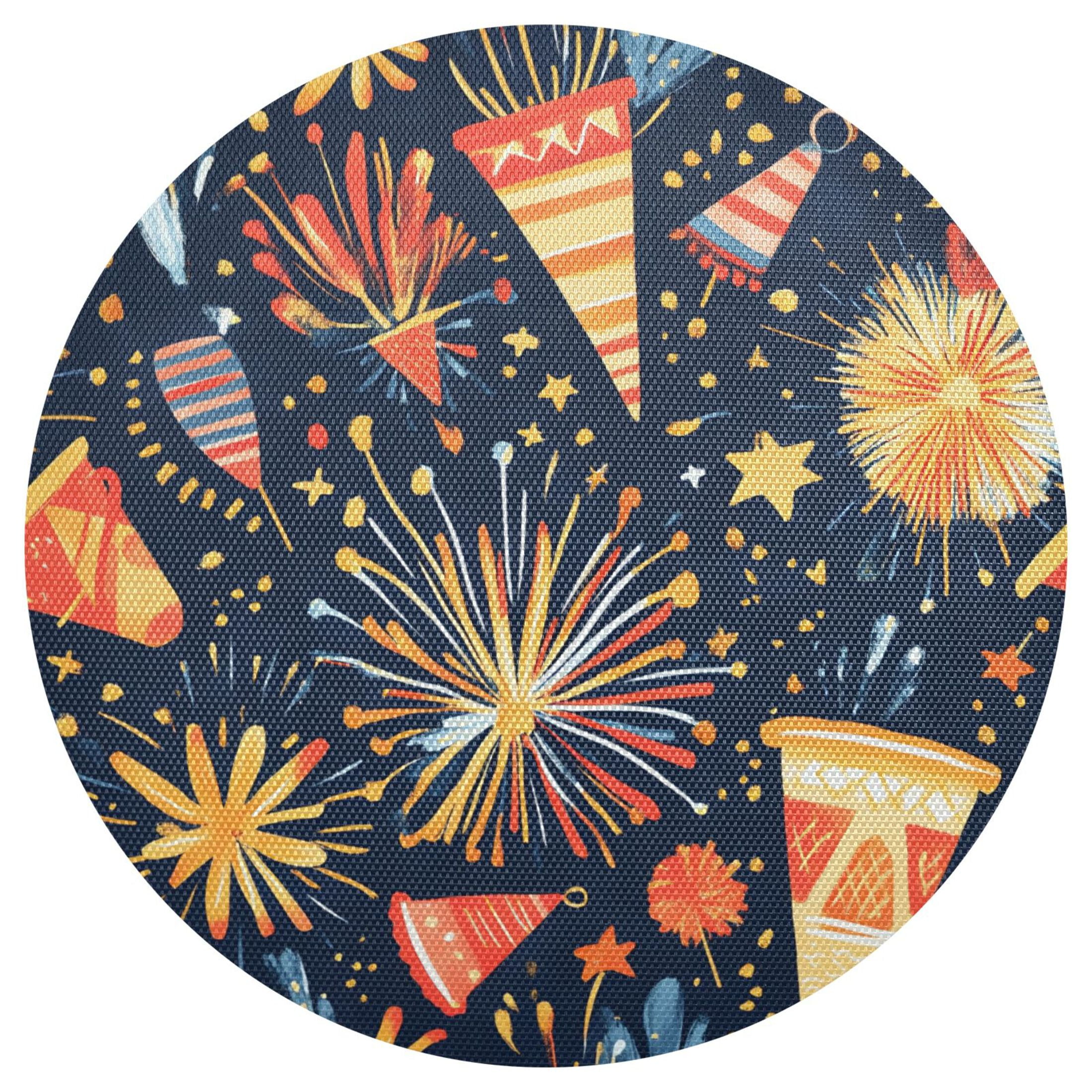 Party Elements Theme 4-Piece 15.4in Heat-Proof PVC Plate Mats, Easy Cut ...