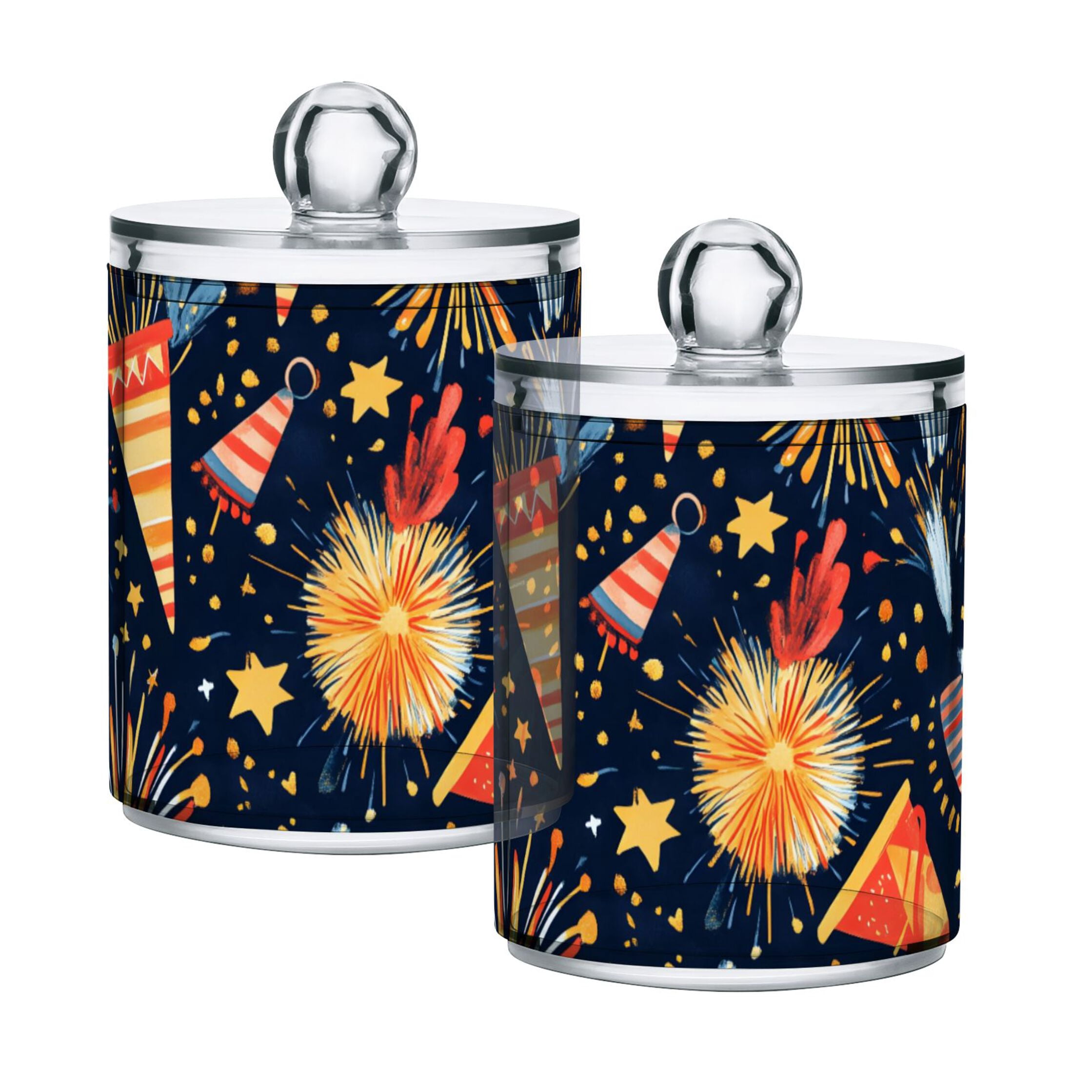 Party Elements Theme Cotton Swabs Cans Translucent Plastic Canisters ...