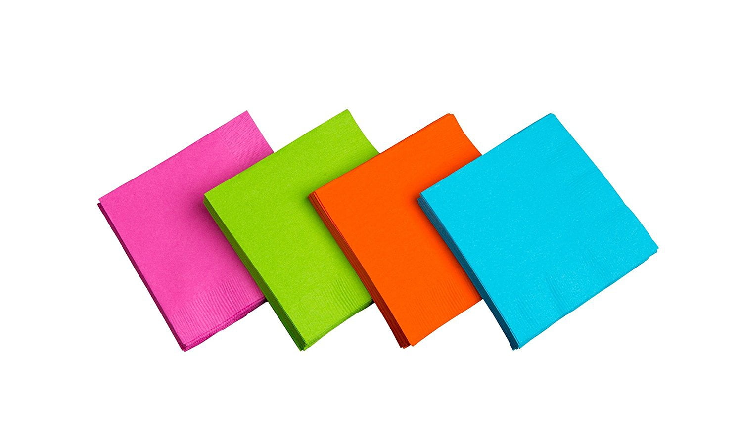 Party Essentials 2-Ply Beverage Napkins, Assorted Neon Brights ...