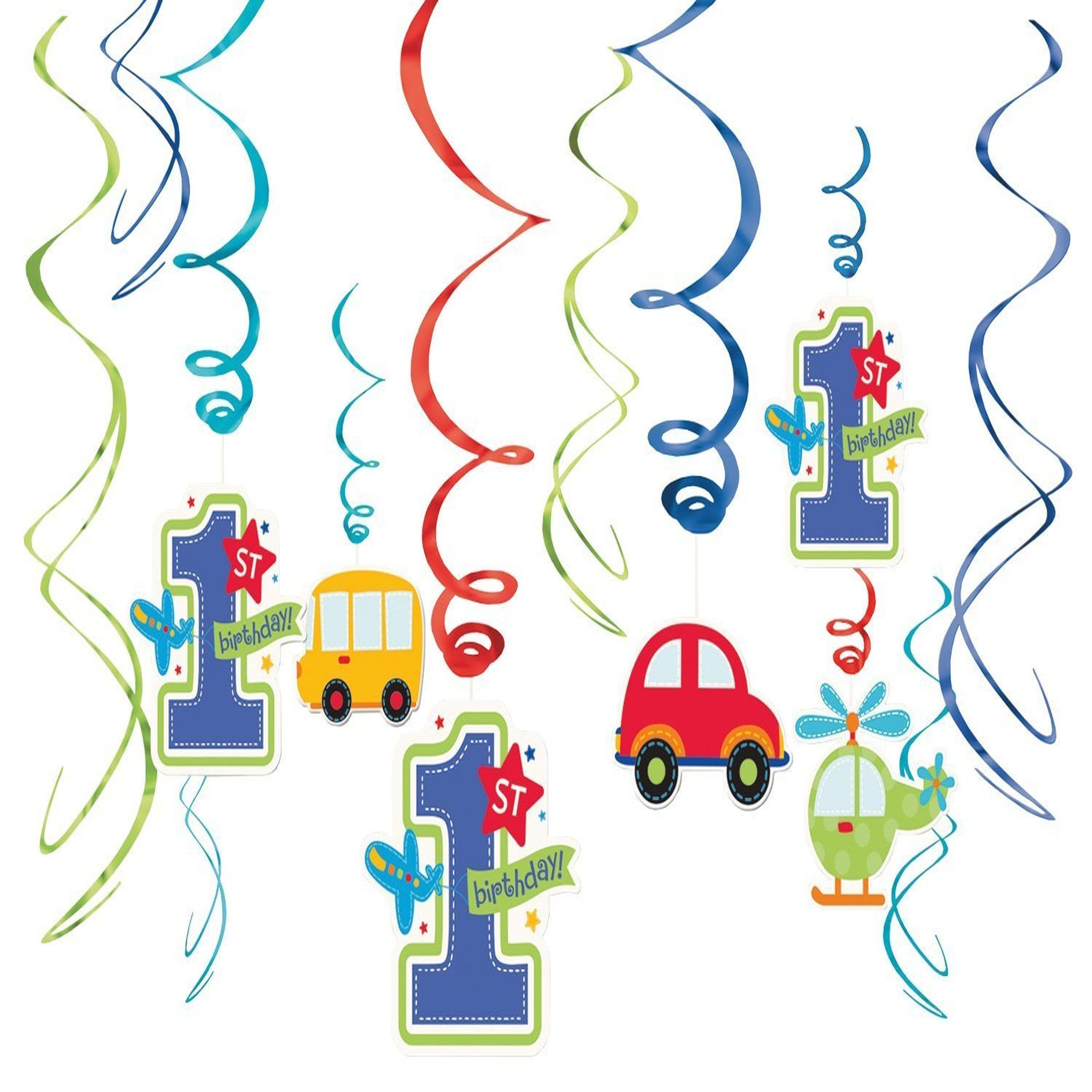 Party Express Swirl Decorations - Birthday Blast Pack - Walmart.com