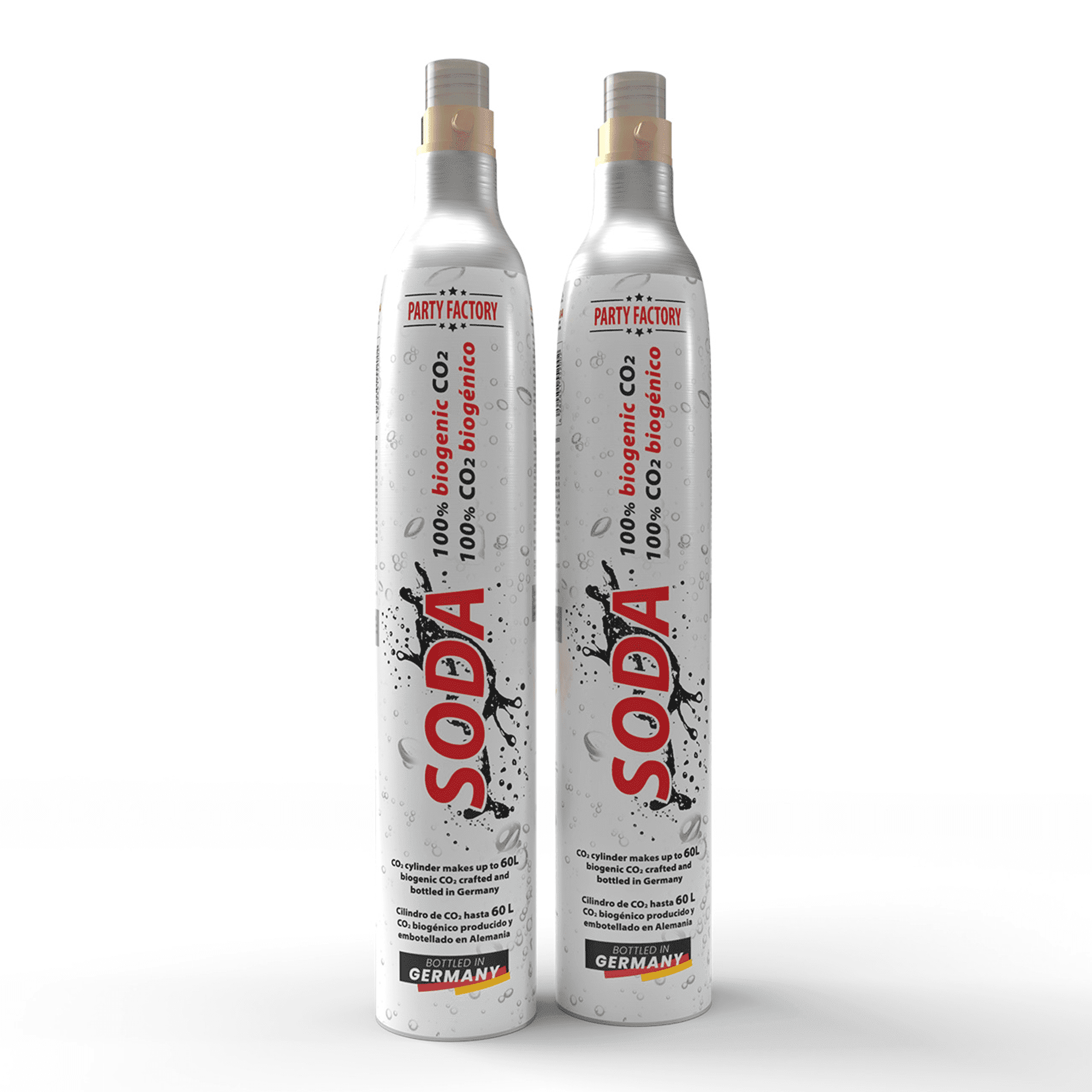 Party Factory CO2 Chargers, 16.6 oz Cylinders, SodaStream, Aarke ...