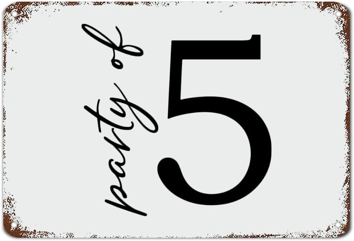 Party of Family Sign Family Number 5 Metal Sign with Funny Quotes Metal ...