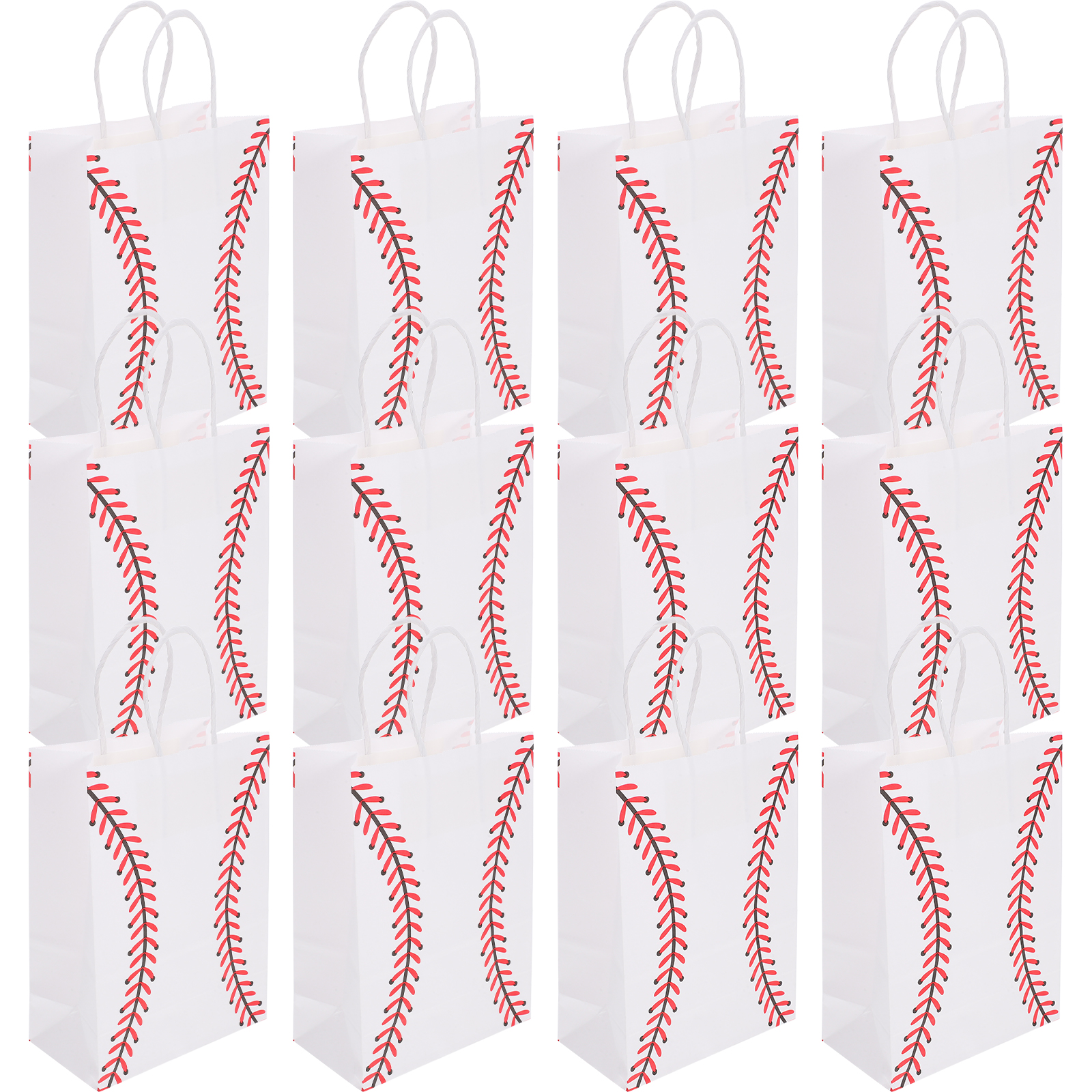 Party Favor Bag Large Gift Bags for Presents Baseball Candy White Kraft ...