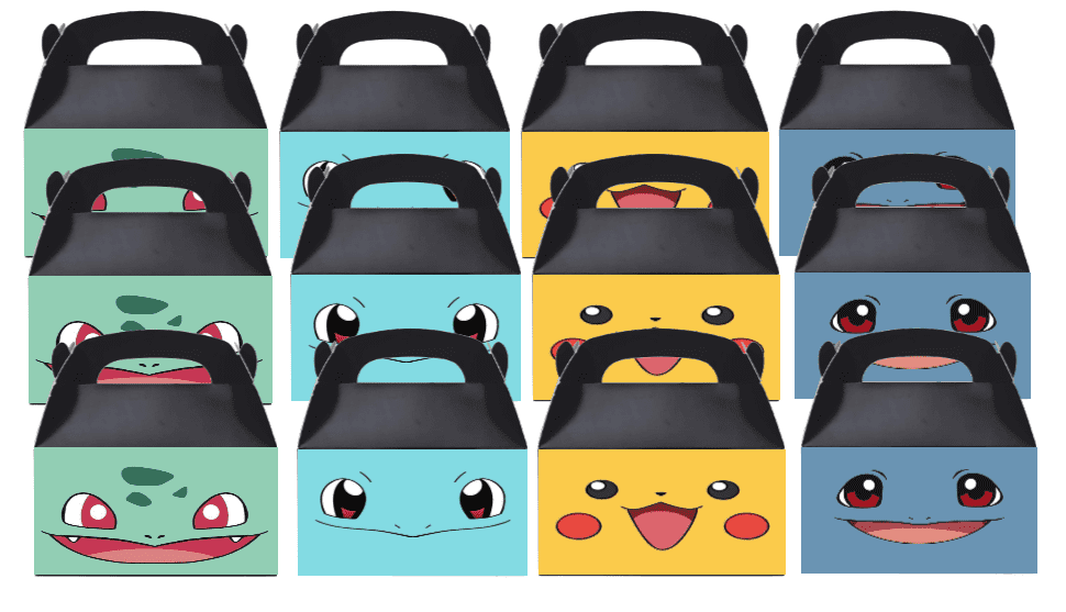 Party Favor Boxes, Set of 12, Character Design, 6.5 x 3.3 inches, Black ...
