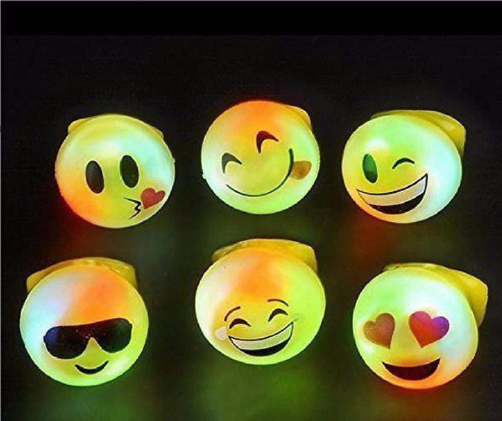 Party Favors Girls/Boys Emoji Emotion Topper 24 Bright Flashing Emoji ...