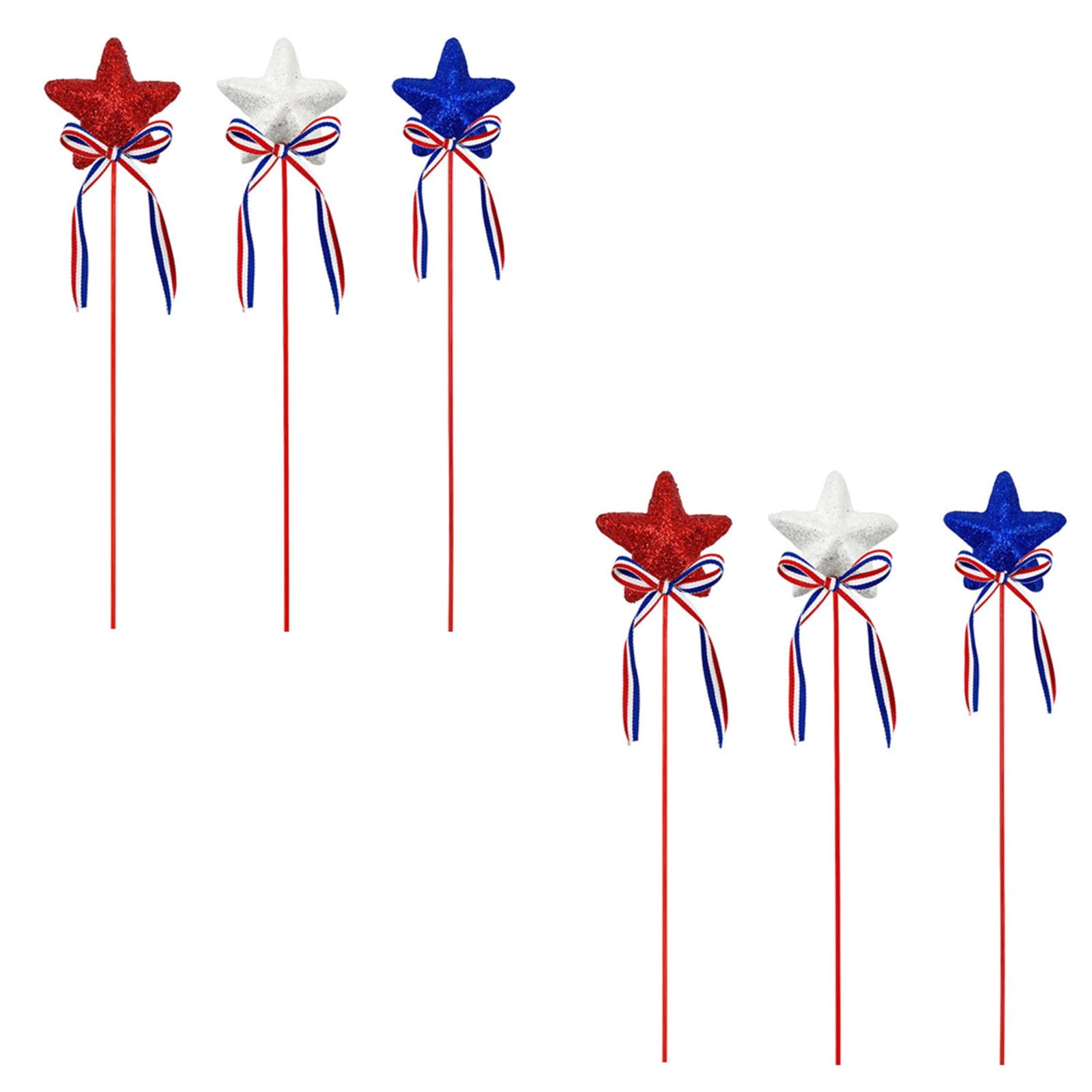 Party Favors Independence Day Sparkling Red Star Wand With Ribbon ...