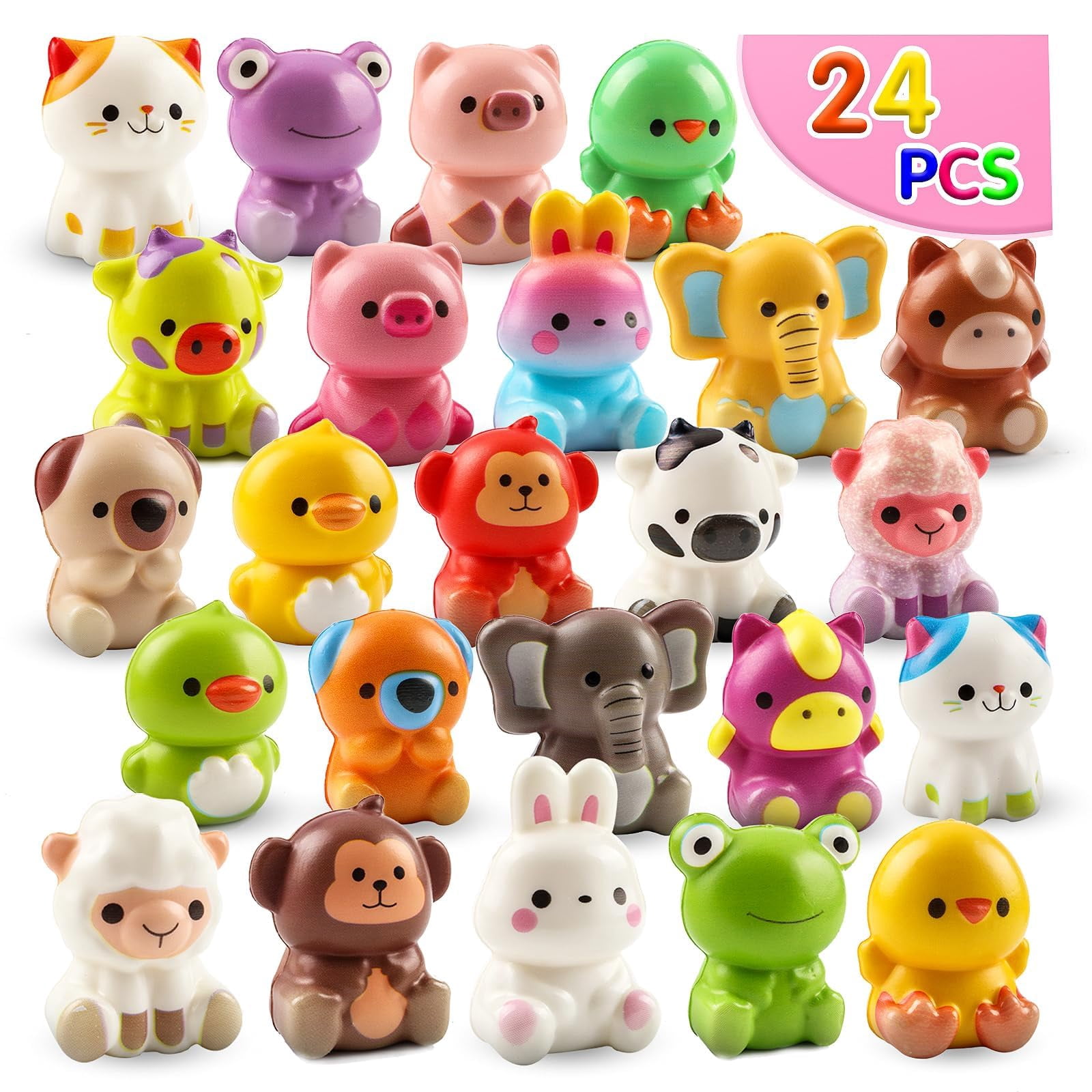 Party Favors for Kids 24PCS Animal Squishy Toys,Goodie Bag Stuffers for ...