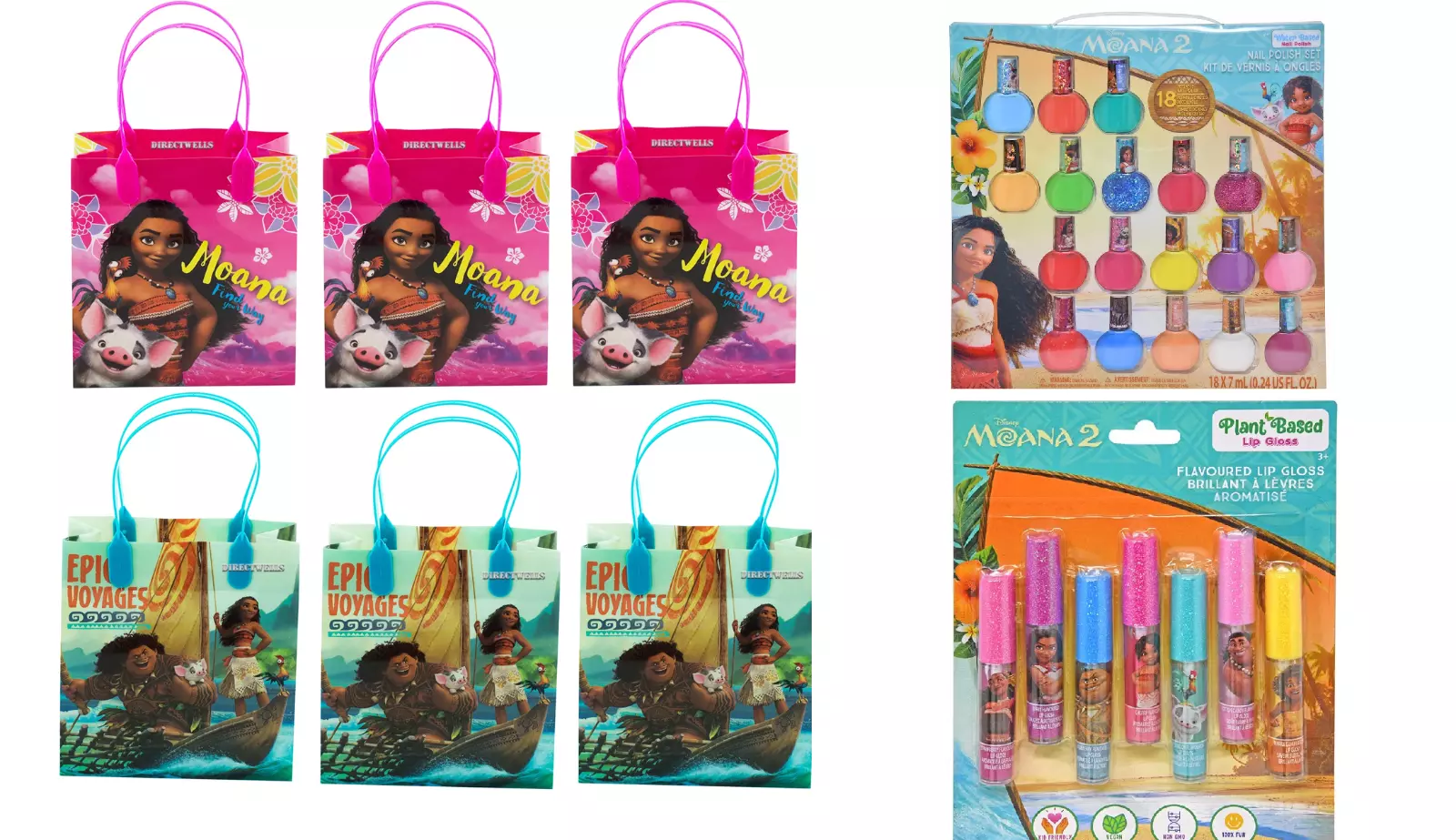 Party Favors Set Moana Gift Bag with 18pk Nail Polish & Lip Gross For ...
