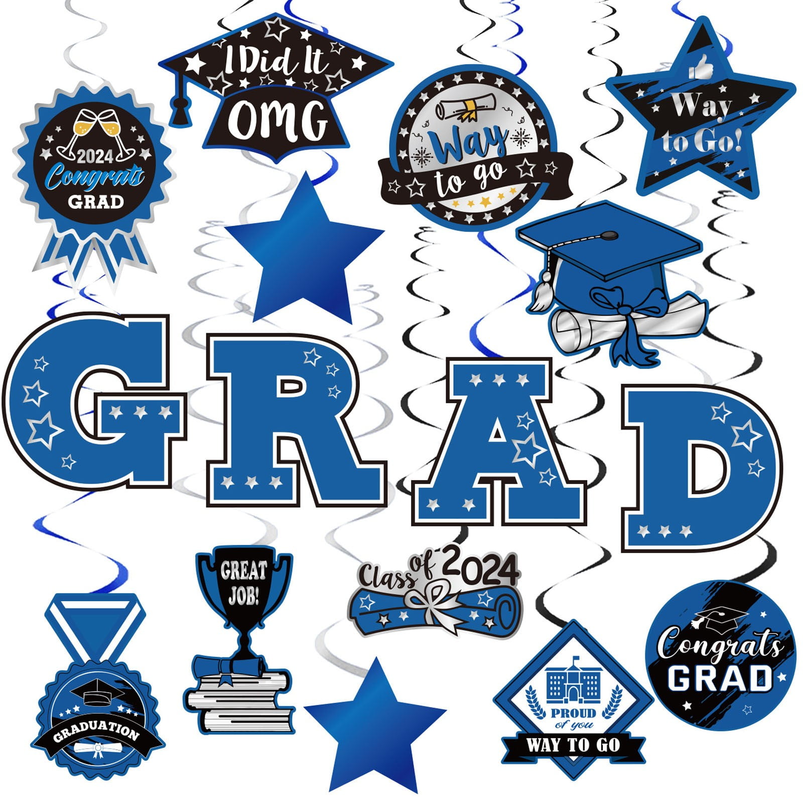 Party Flag Balloon Set Blue Graduation Party Decorations We Are Proud ...