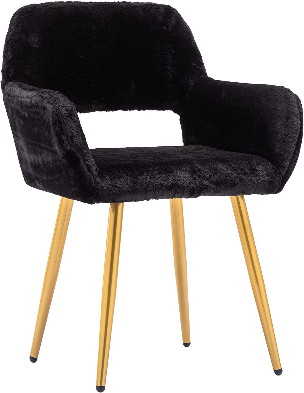 Party Furry Desk Chair, Mid-Century Modern Accent Faux Fur Chair for ...