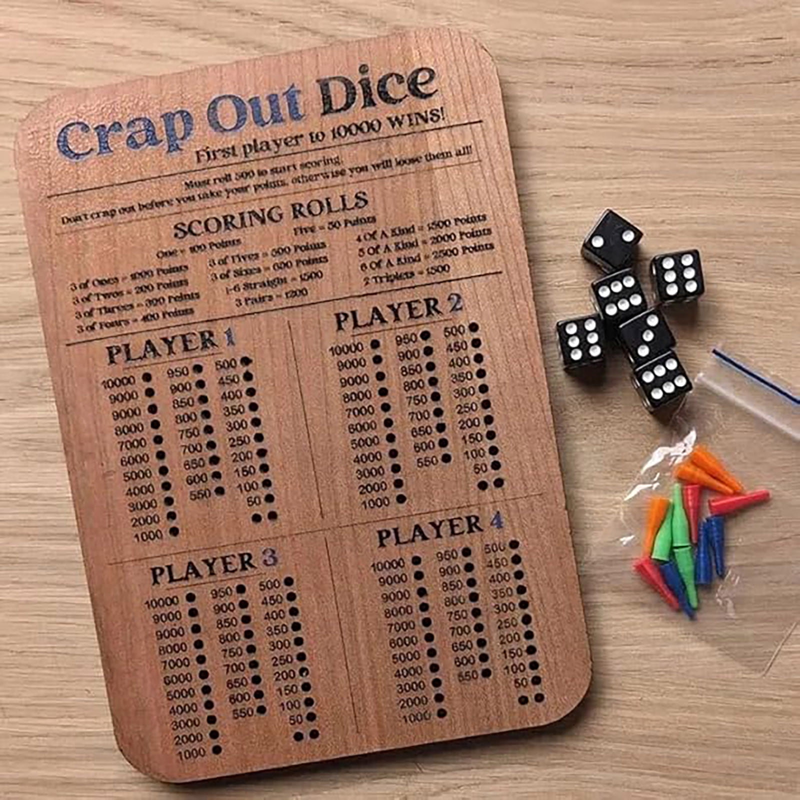 Party Game Dice Scoreboard Dice Game Fun Scoreboard Dice Score Sheet ...