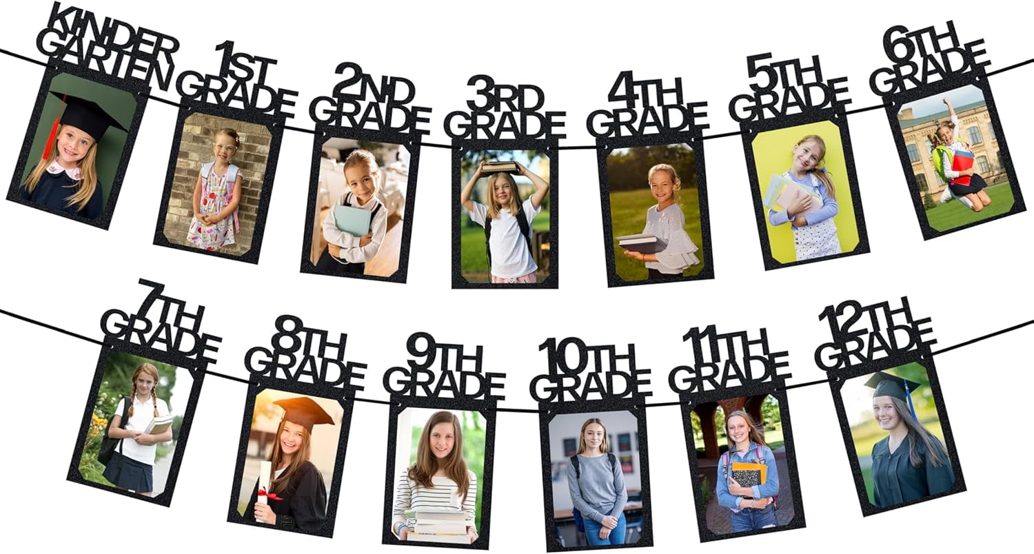 Party Graduation Photo Banner K-12, Kindergarten to 12th Grade for ...