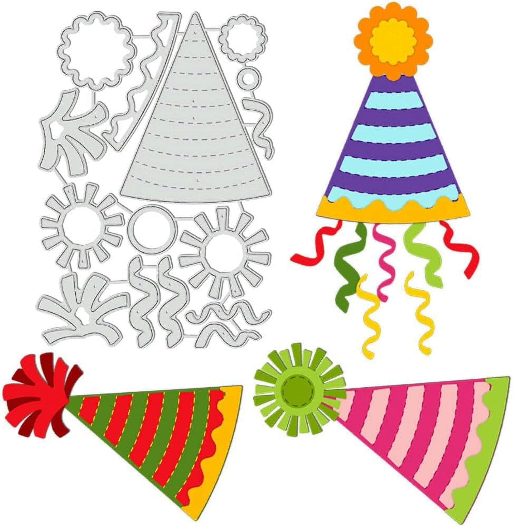Party Hat Cutting Dies Birthday Hats Stencils Blessings Decorative ...