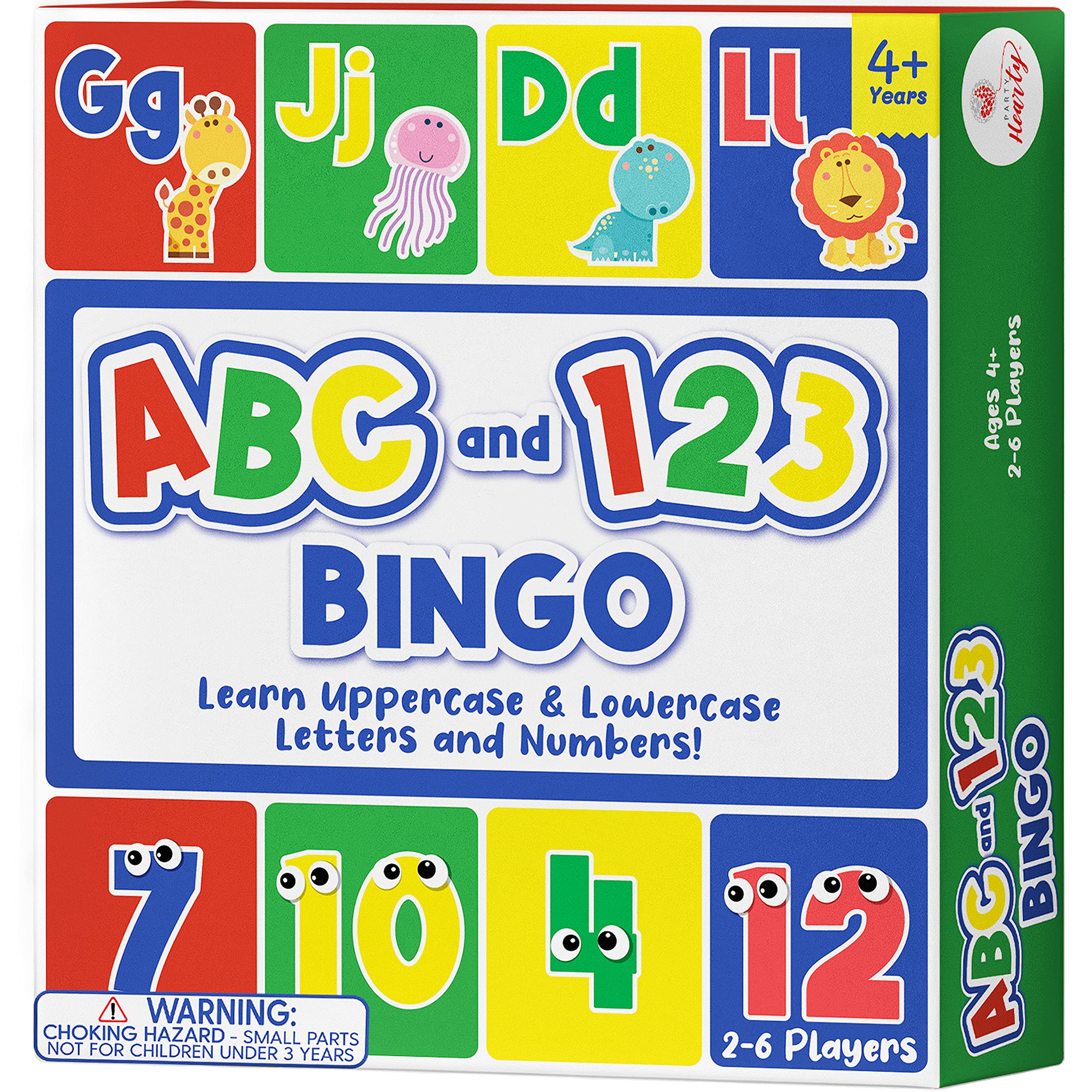 Party Hearty Alphabet and Number, ABC BSL1 and 123 Bingo Board Game for ...