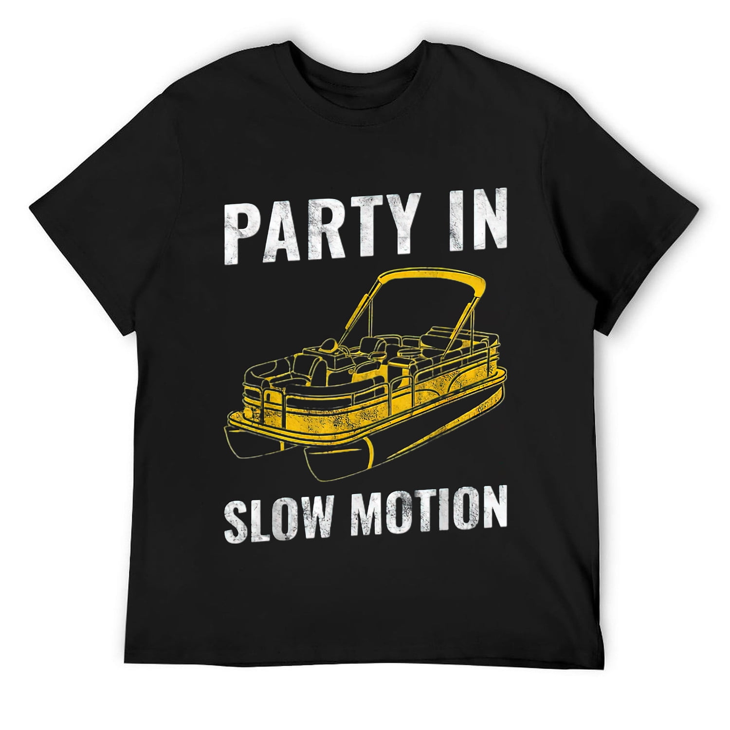 Party In Slow Motion Pontoon Boat Tritoon Lake Boating T-Shirt ...