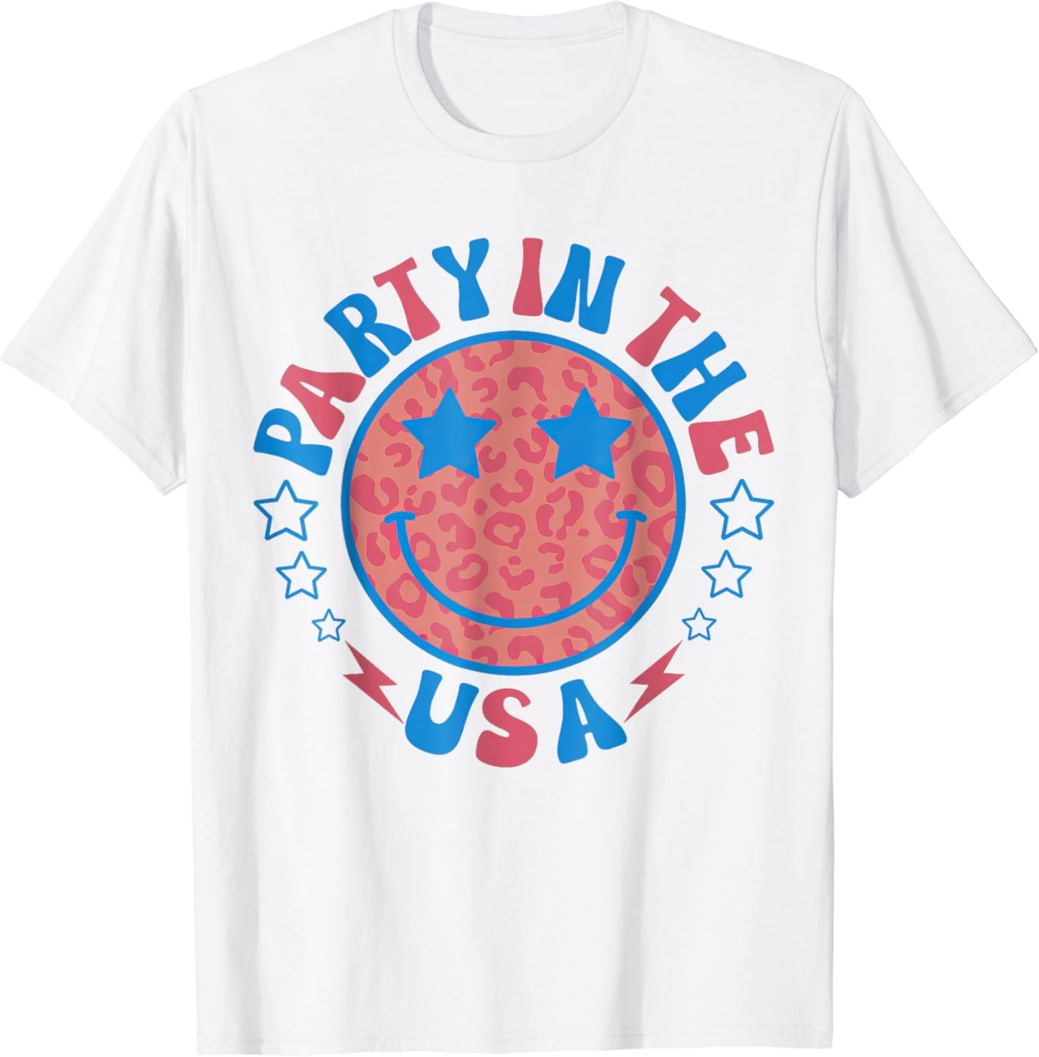 Party In The Usa 4Th Of July Preppy Smile T-Shirt - Walmart.com