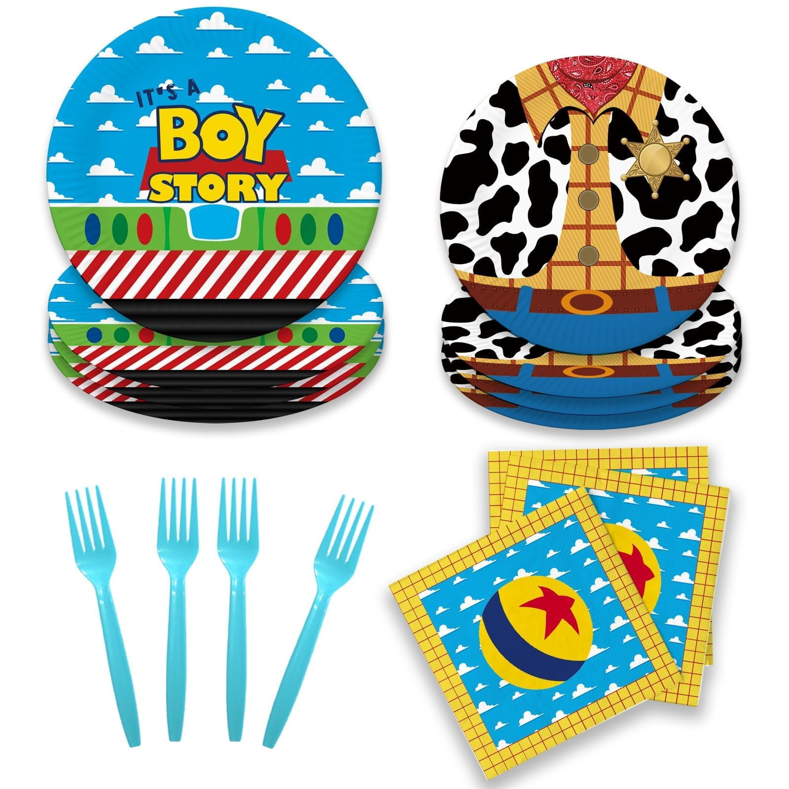 Party Inspo Cartoon Toy Baby Shower BSL1 Supplies Tableware Set, Baby ...