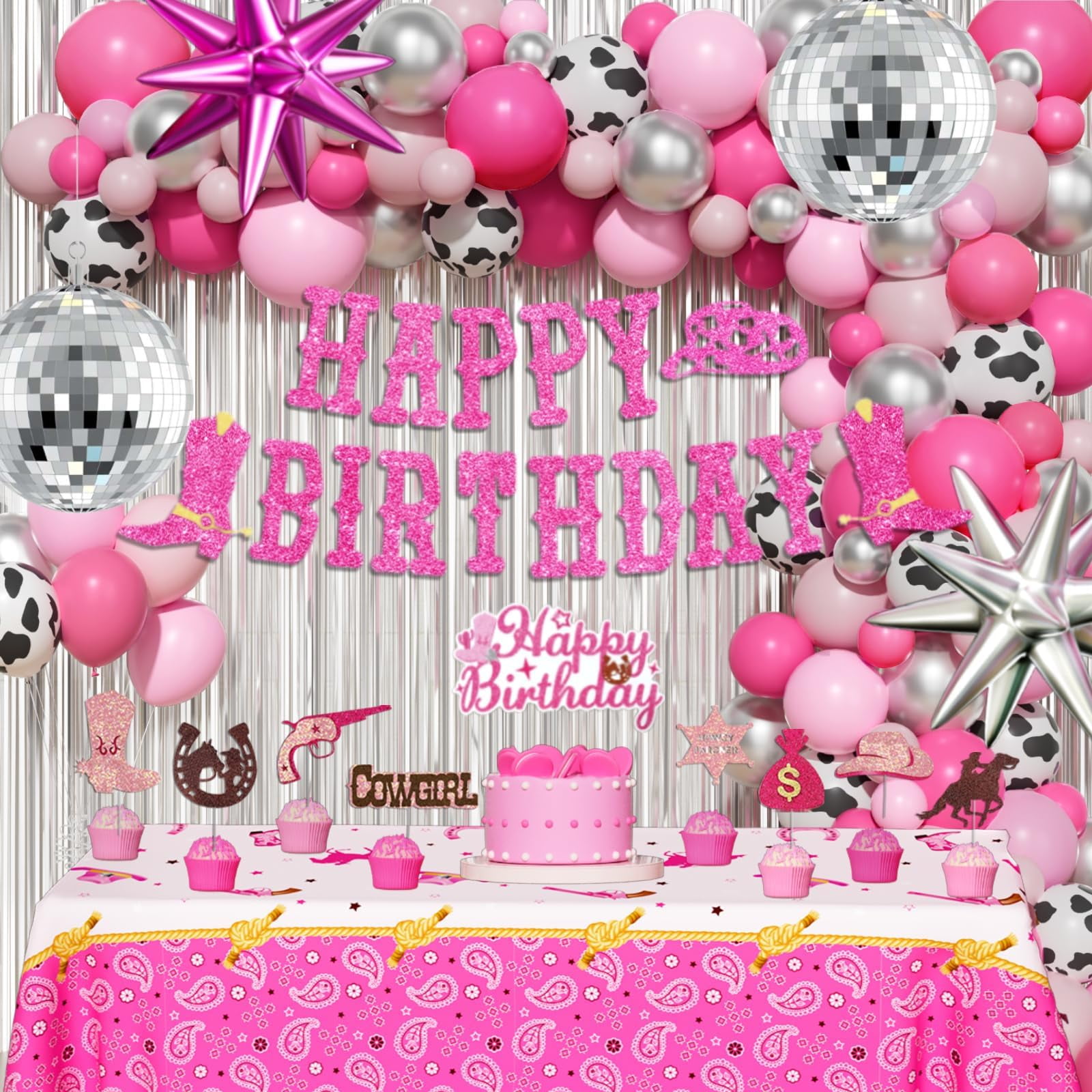 Party Inspo Disco STF9 Party Decorations, Hot Pink Birthday Decorations ...