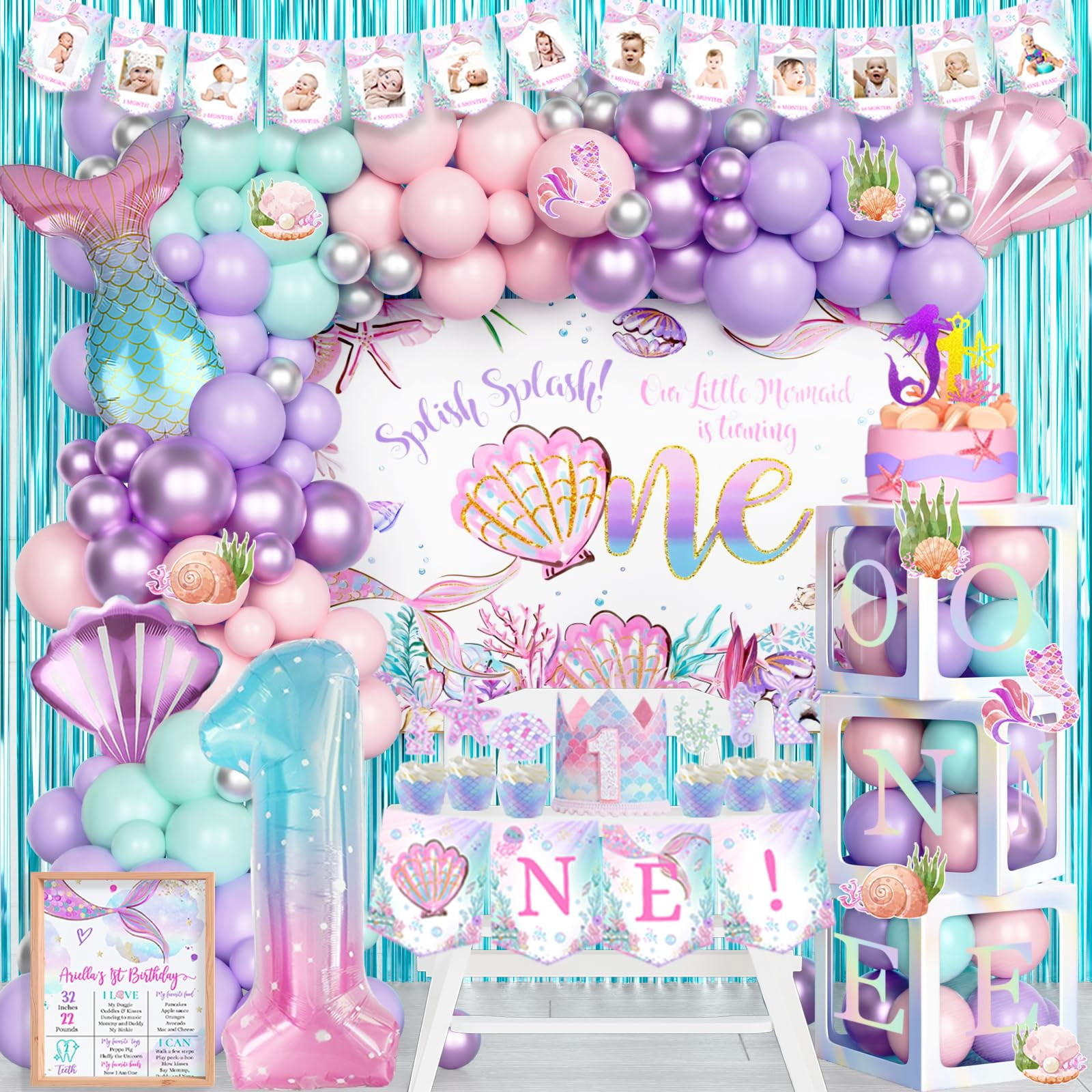 Party Inspo Mermaid 1st Birthday Decorations, Mermaid Party for One ...