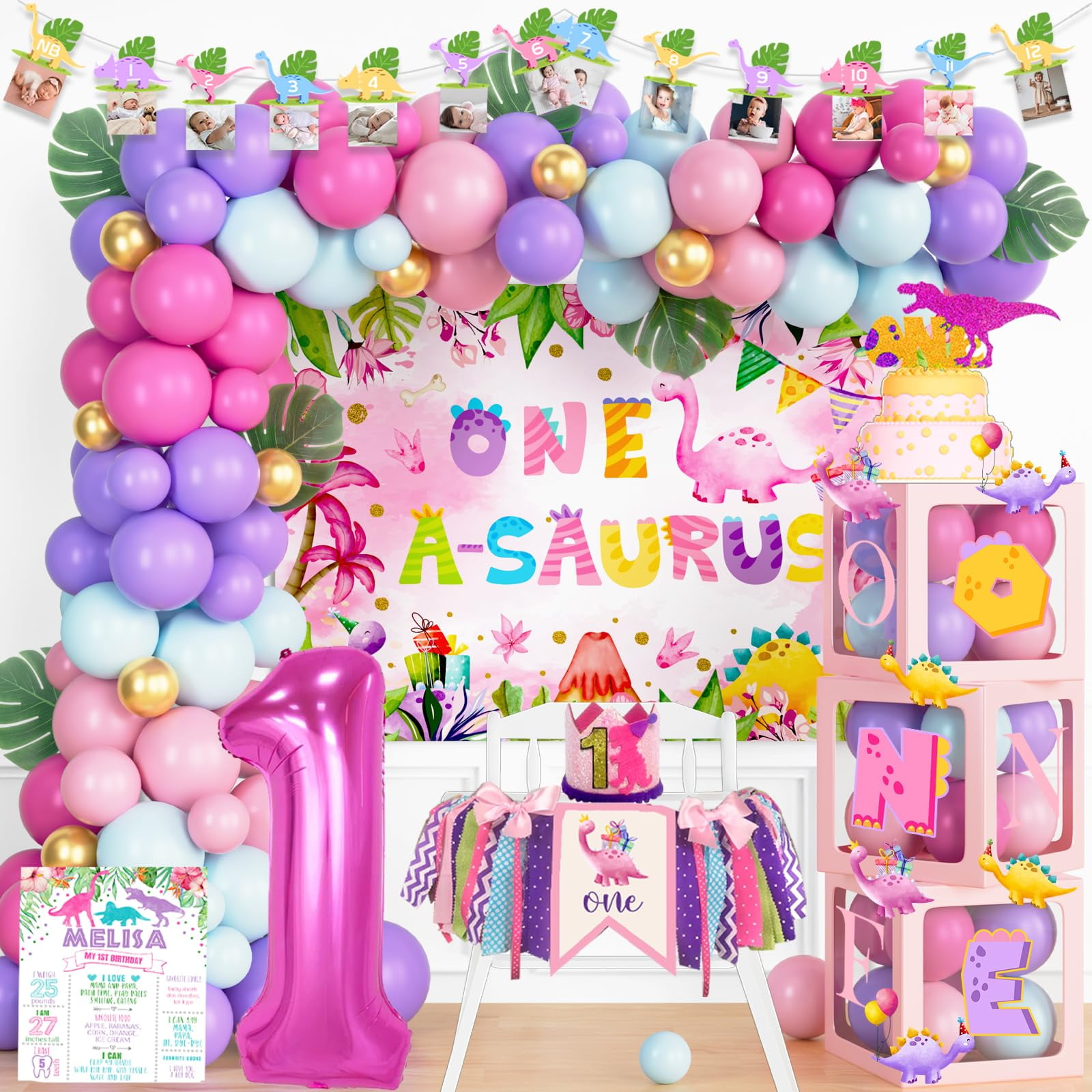 Party Inspo One a Saurus Birthday AFN1Decorations Girl, 1st Birthday ...