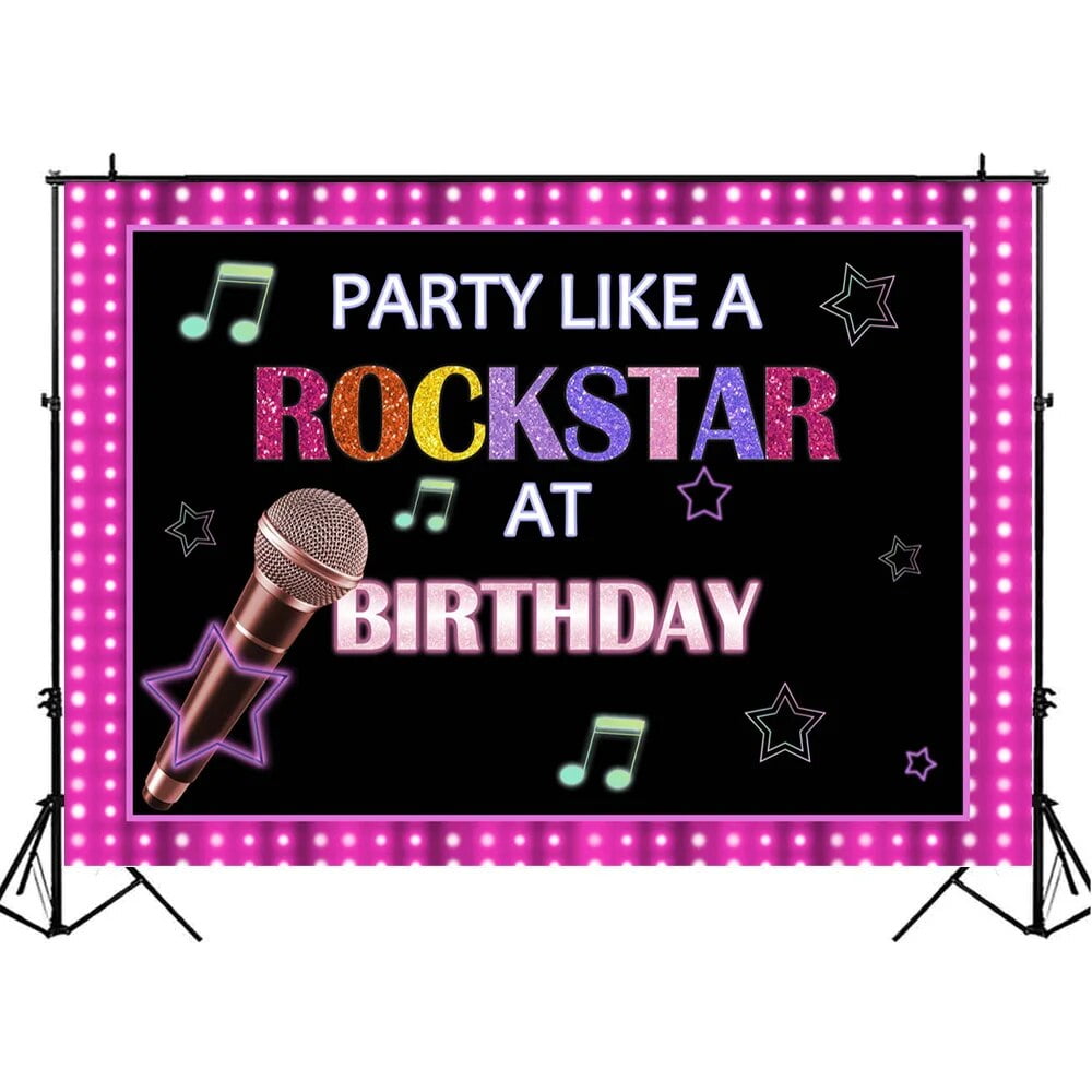 Party LIke A Rockstar At Birthday Backdrop Adult Birthday Party ...