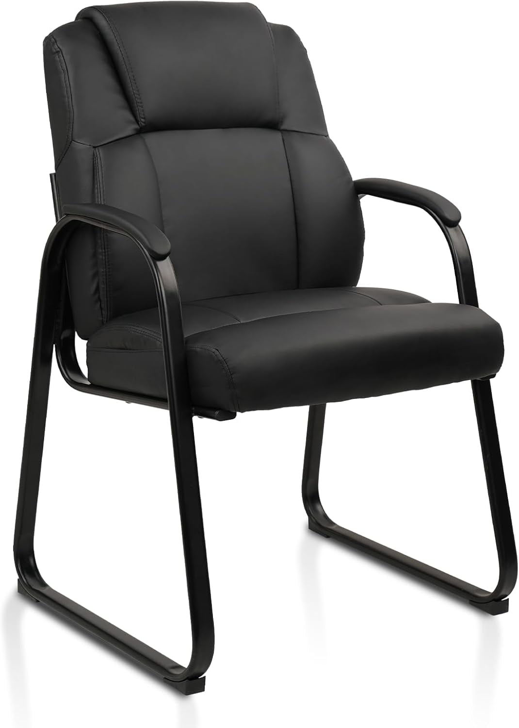 Party Leather Guest Chair with Padded Arm Rest for Reception Meeting ...