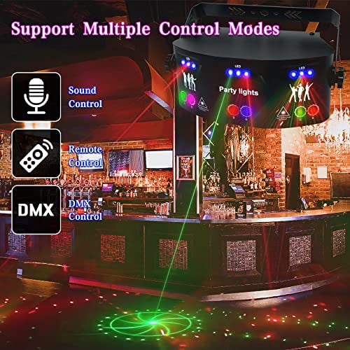 Party Lights, 15 Eyes RGB DJ Disco Lights, Strobe Stage Light Sound ...
