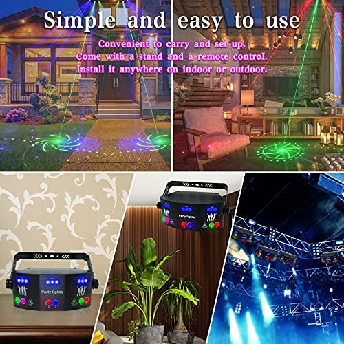 Party Lights, 15 Eyes RGB DJ Disco Lights, Strobe Stage Light Sound ...