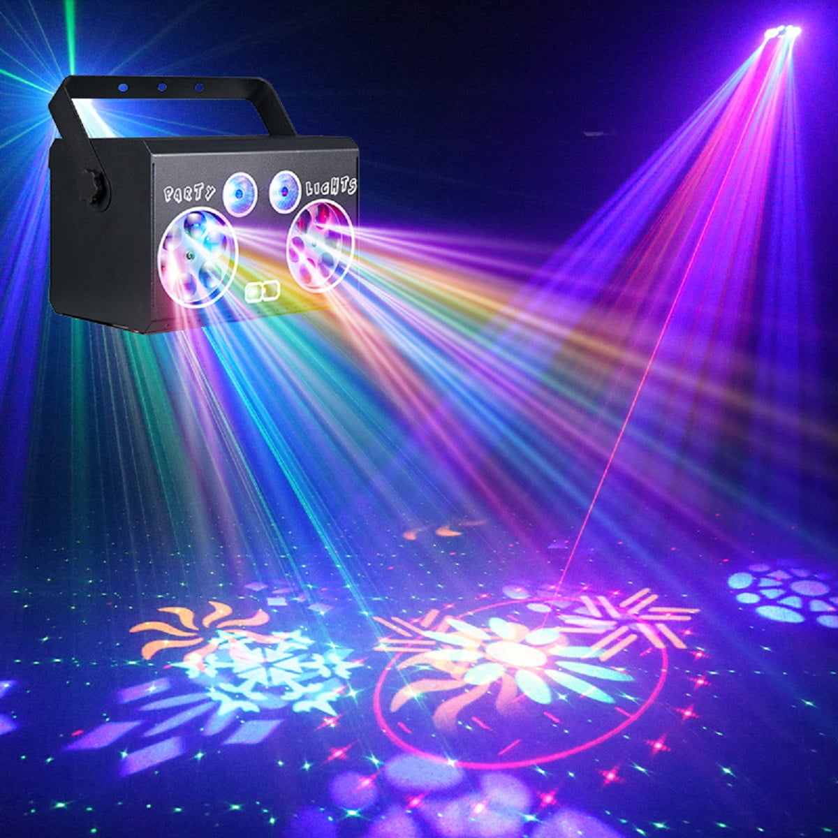 Party Lights DJ Disco Light DMX512 Voice-Controlled RGB Multi-Effect ...