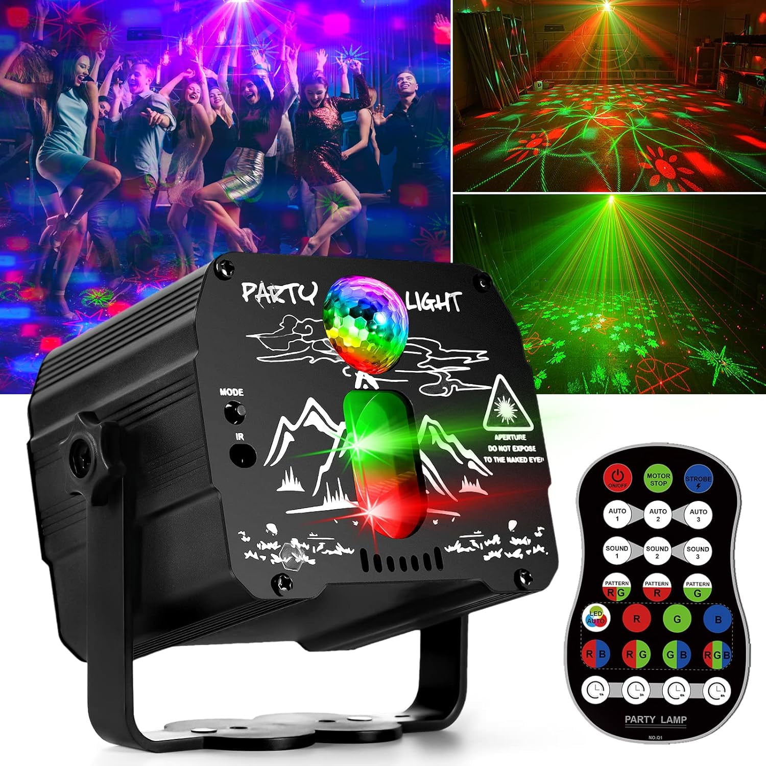 Party Lights, Disco Ball DJ Lights, Strobe with Remote Control and ...