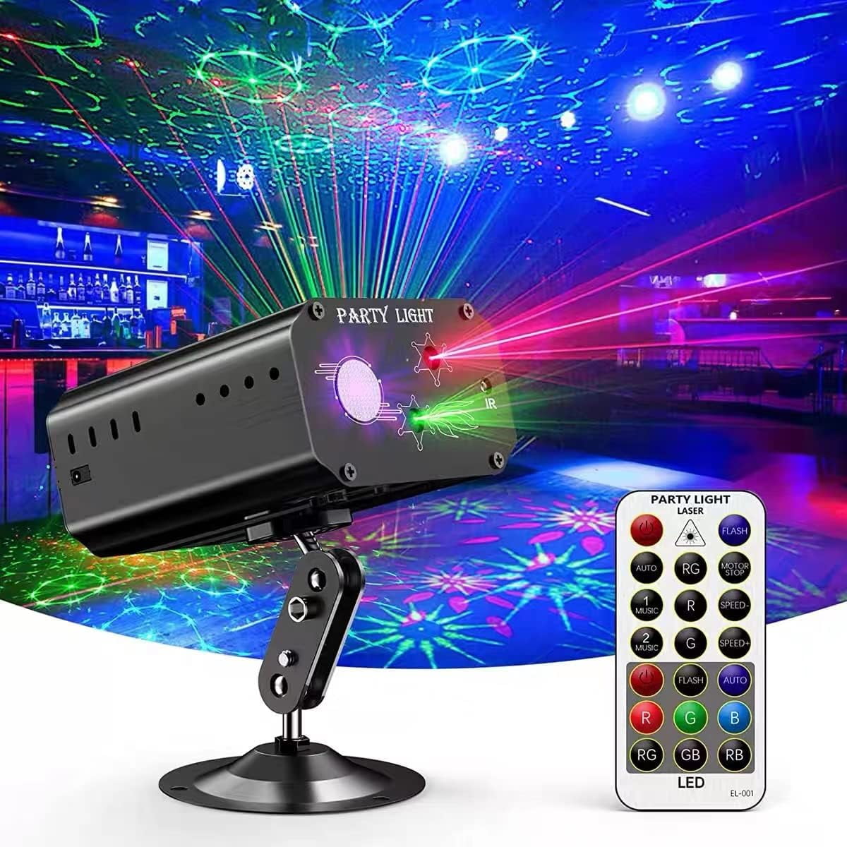 Party Lights Dj Disco Lights, Strobe Stage Light Sound Activated Laser ...