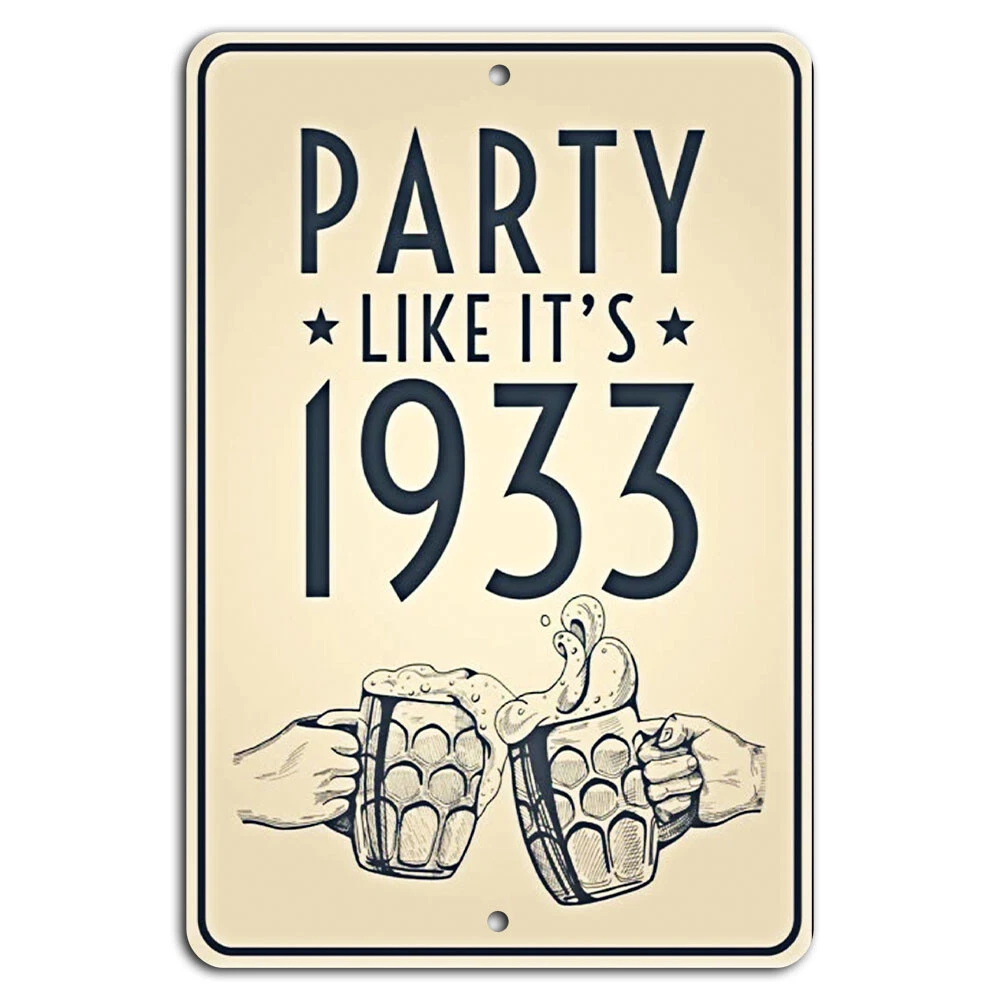Party Like It’S 1933 Vintage Prohibition Bar Sign - Walmart.com