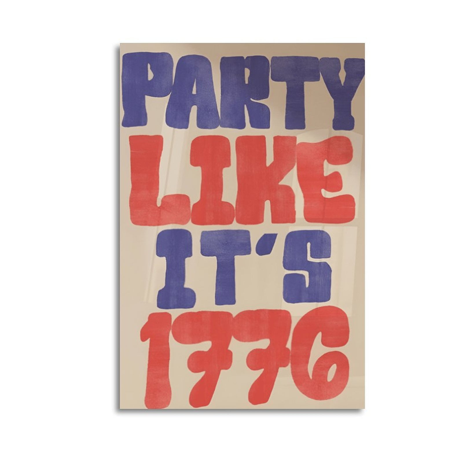 Party Like Its 1776 Poster Fourth Of July Poster Wrapped Wooden Frame ...