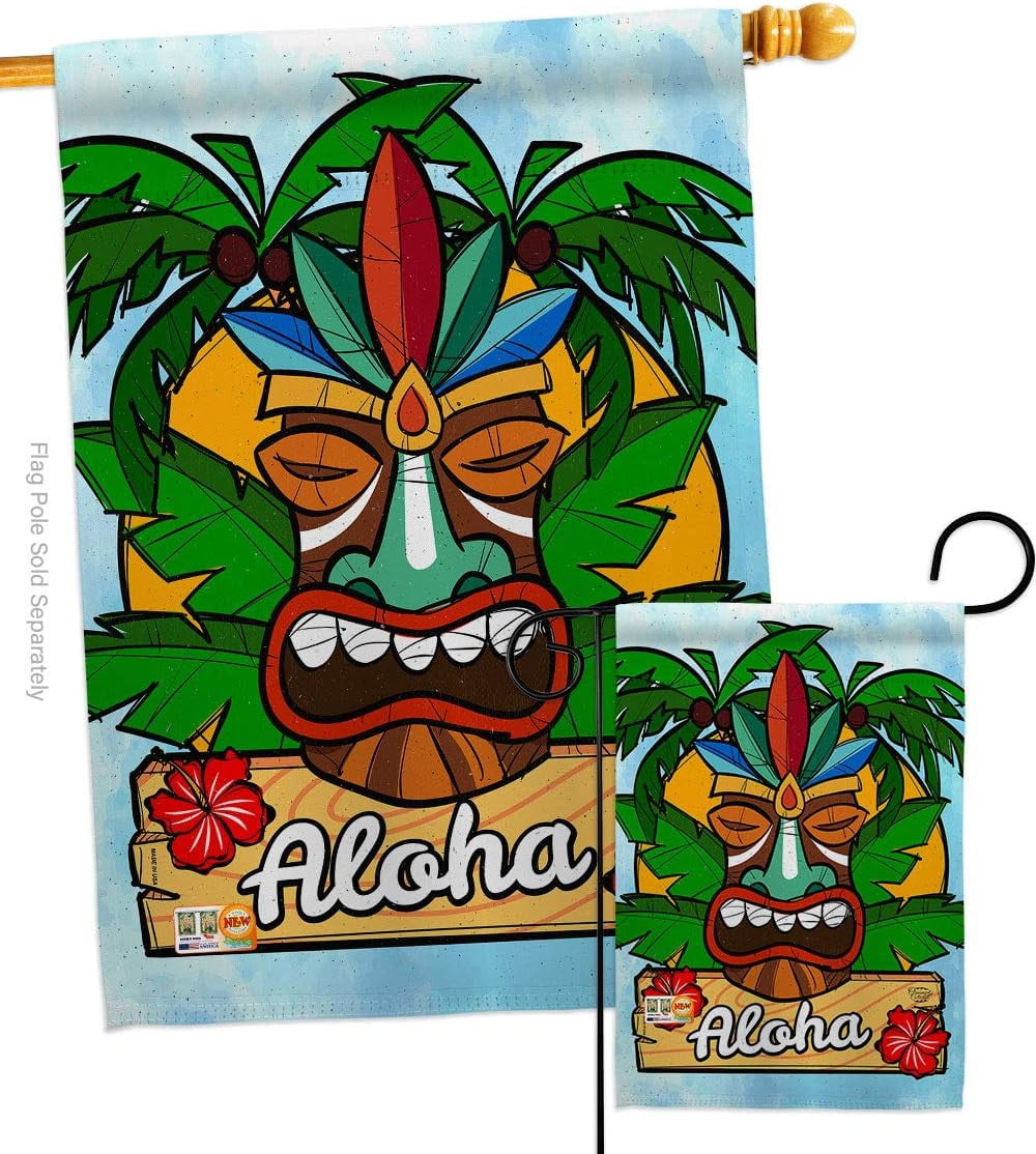 Party Luau Garden House Flags Set Celebration Cake Drink Candy Bouquet ...