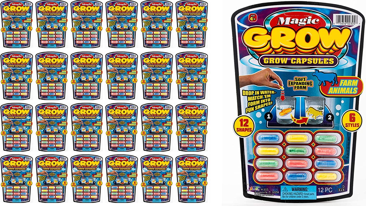 Party Magic Grow Capsules (24 Pack) Water Growing Toys. Sea Creatures ...