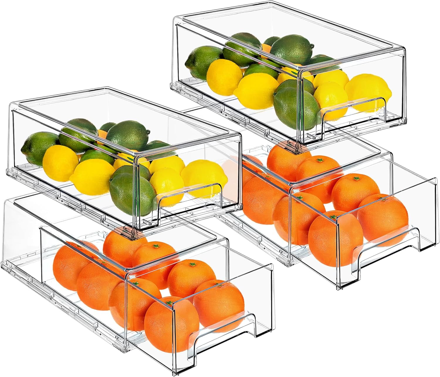 Party Medium Clear Storage Drawers (4 Pack) – Stackable Organizer ...
