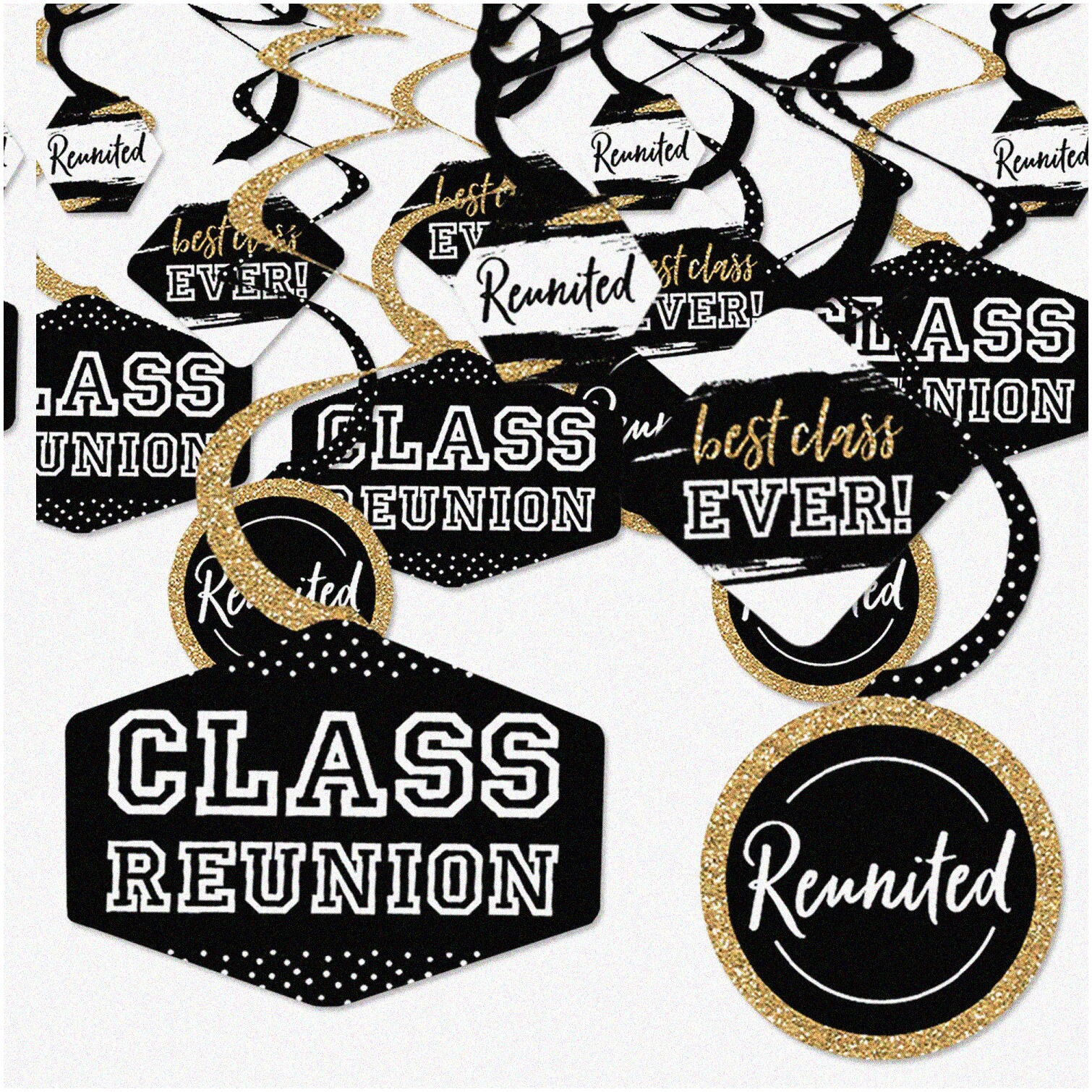 Party Memories Reunion Decor - 40 Hanging Swirls for School Cl Reunion ...