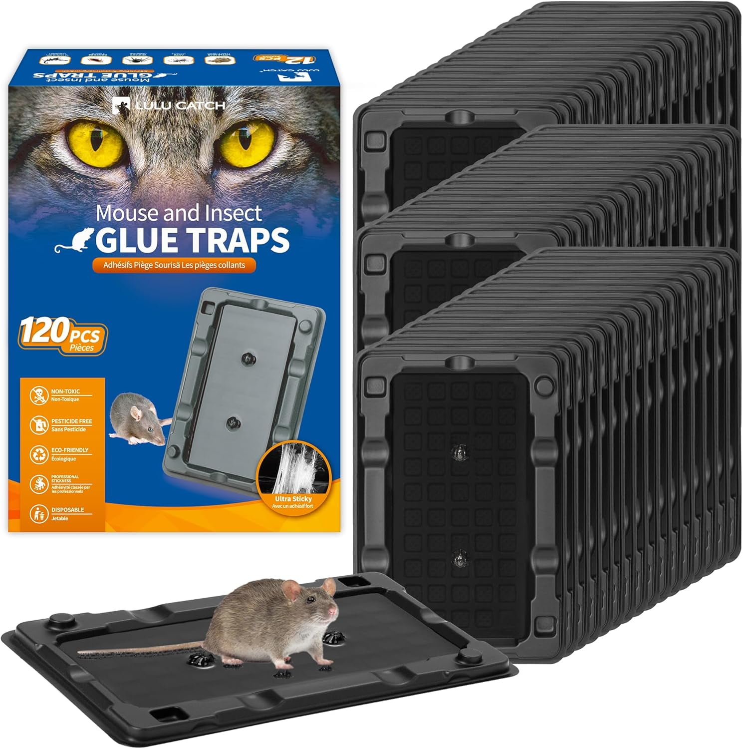 Party Mouse & Insect Glue Traps, 120 Pack Adhesive Glue Traps, Pre ...