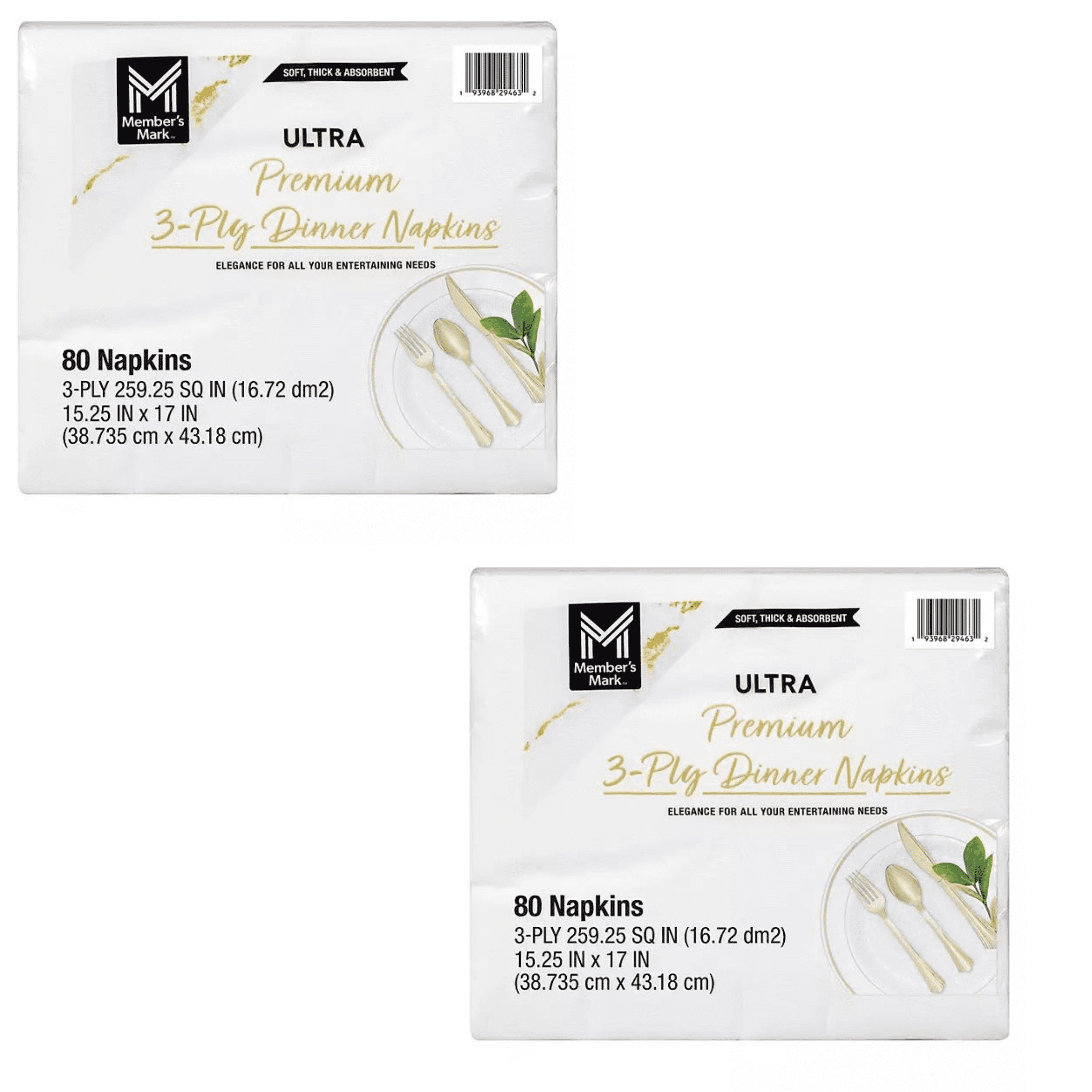 Party Napkins White , 3-Ply Everyday Premium Heavy Duty White Napkins ...