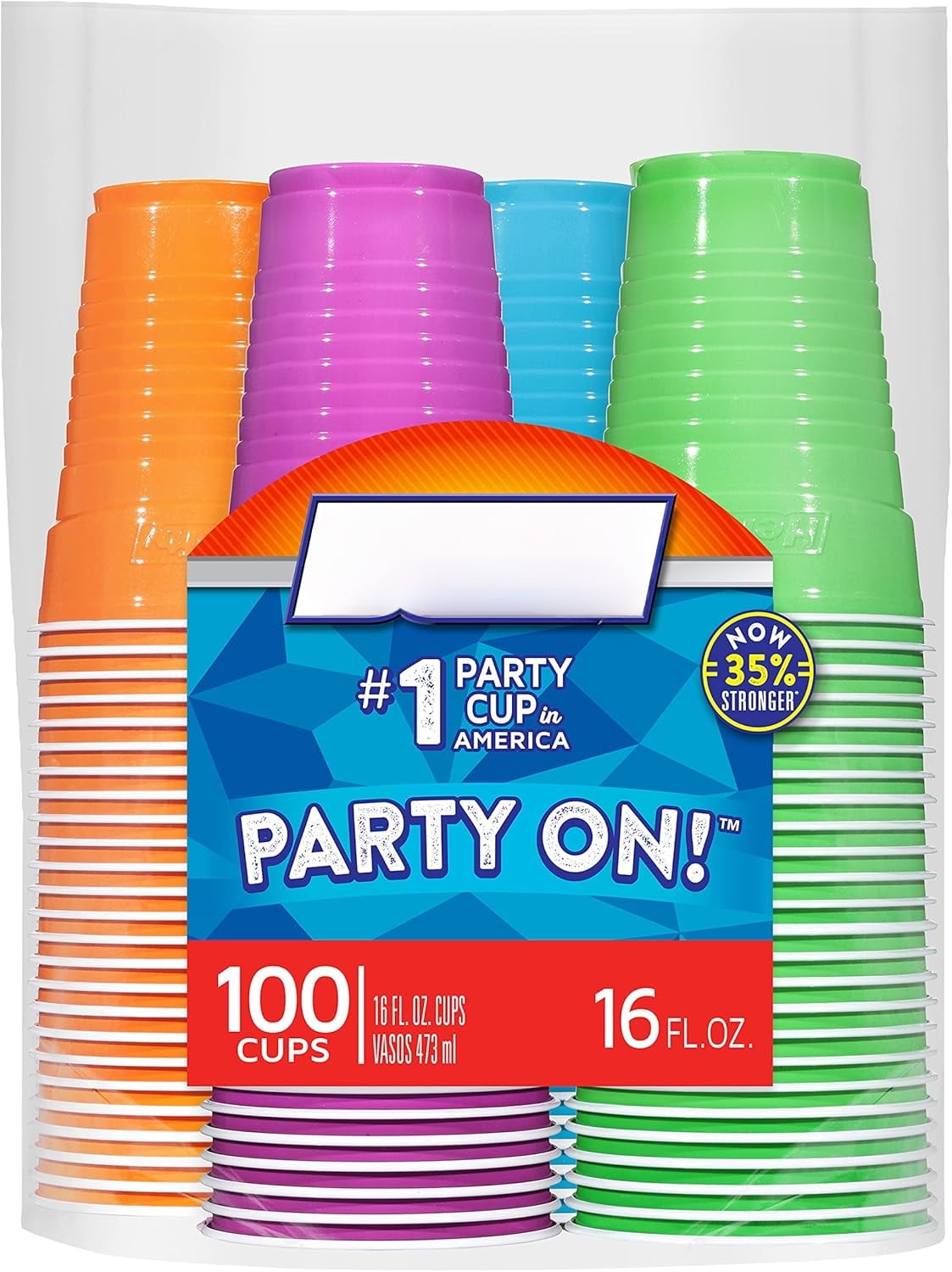 Party On Disposable Plastic Cups, Assorted - Walmart.com