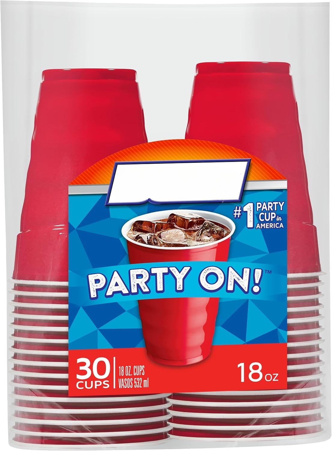 Party On Red Plastic Cups, Disposable Plastic Party Cups for Easy ...