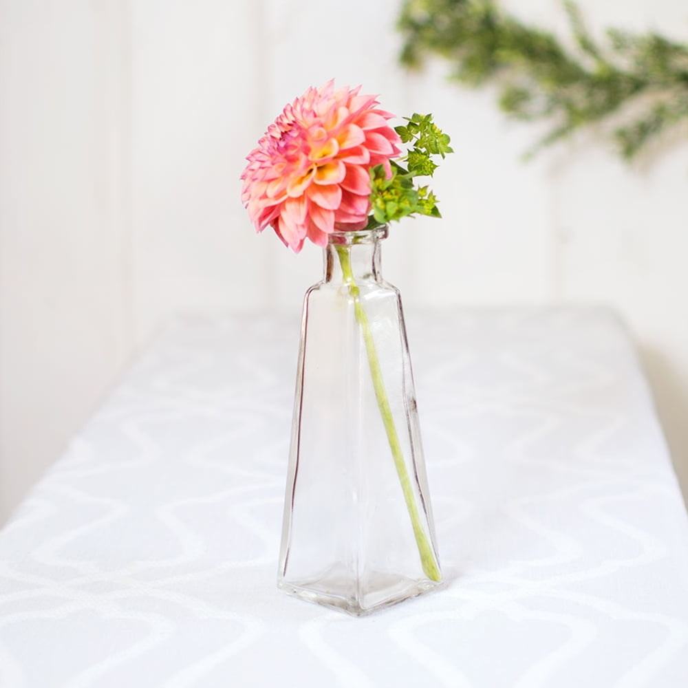 Party Ornaments Wedding Decor Glass Bud Vase Tall Pyramid Jar Food Safe ...