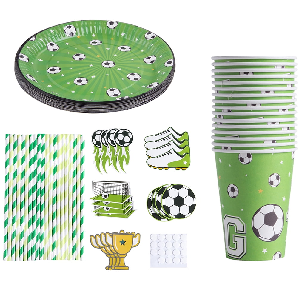 Raindrops Football Themed Party Layout Disposable Tableware Assorted ...