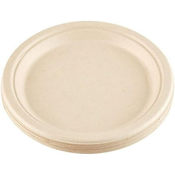 Party Perfect: 100% Compostable Plates, 50-Count Disposable Sugarcane ...