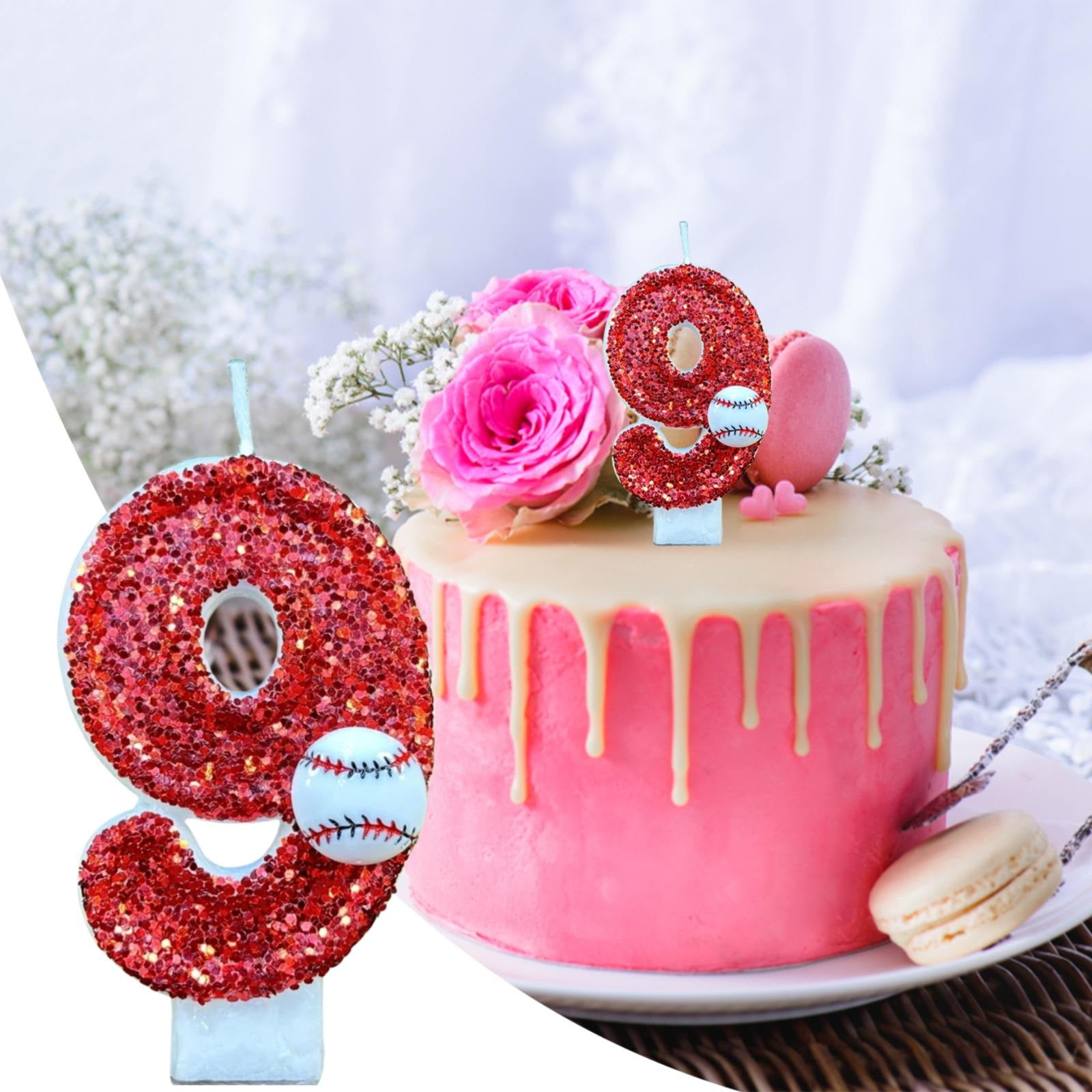 Party Photo Booth Props Baseball Birthday Candle Cake Toppers Second ...