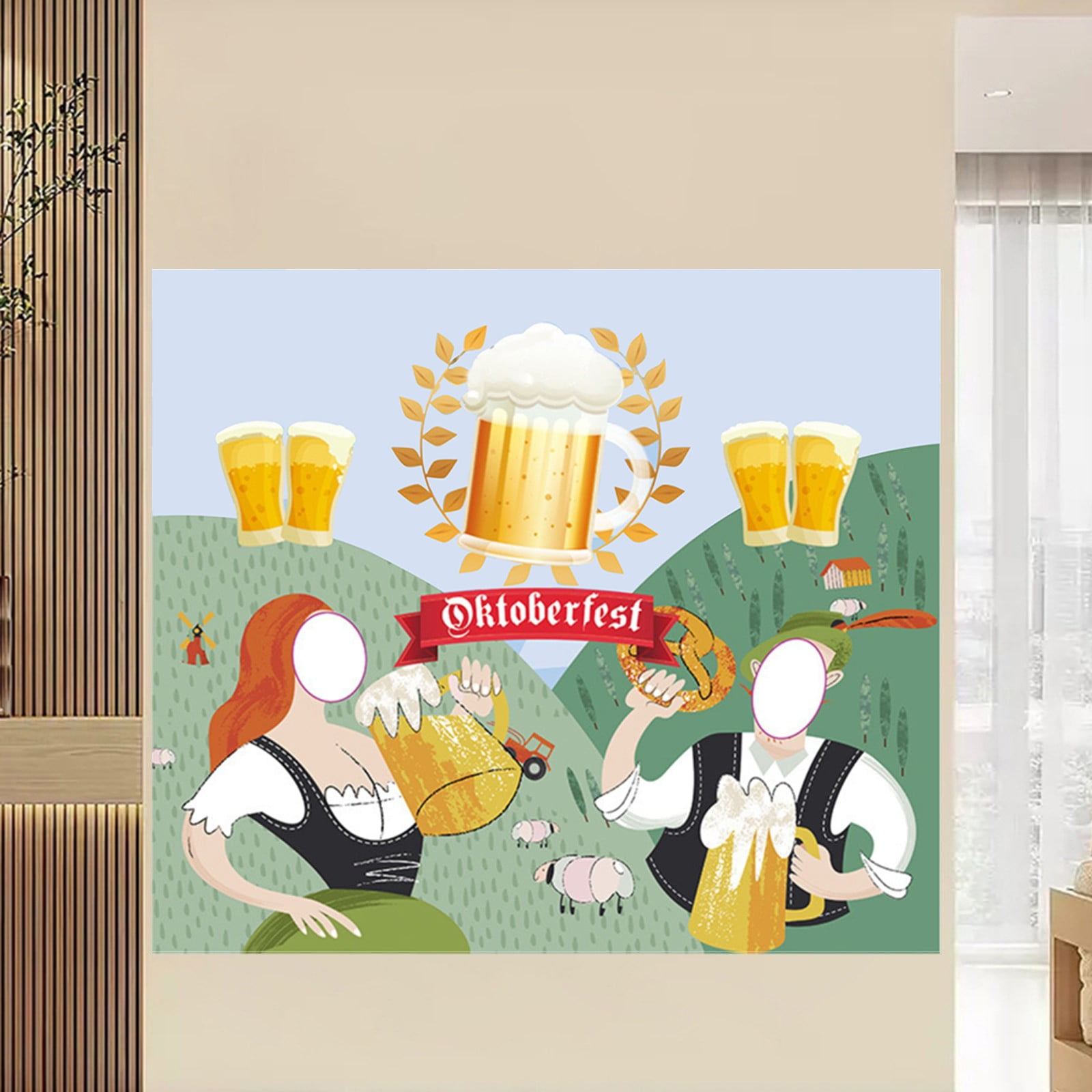 Party Photo Booth Props Beer Festival German Hollowed Out Face Photo ...